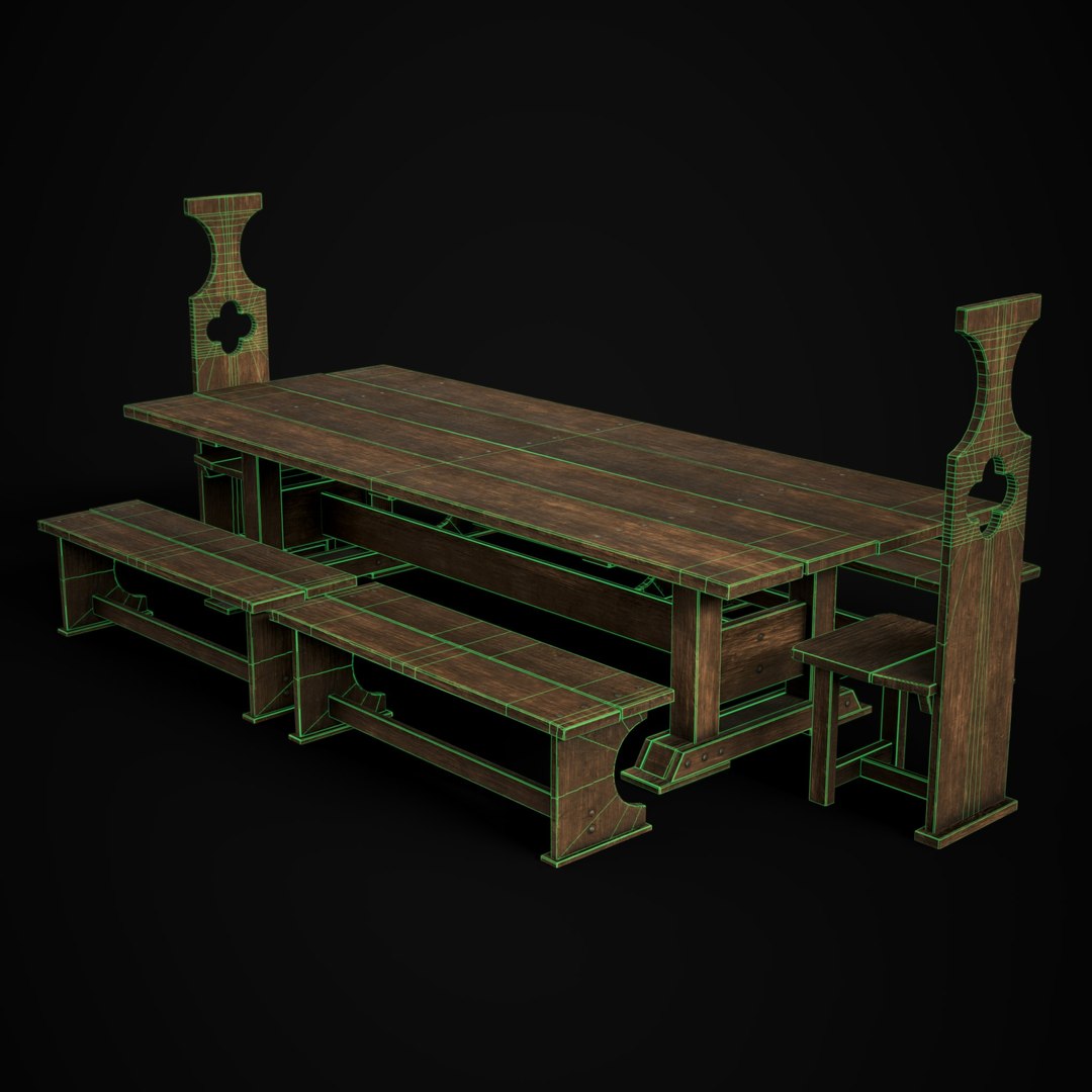 3D Ready Medieval Dining Table - TurboSquid 1405115