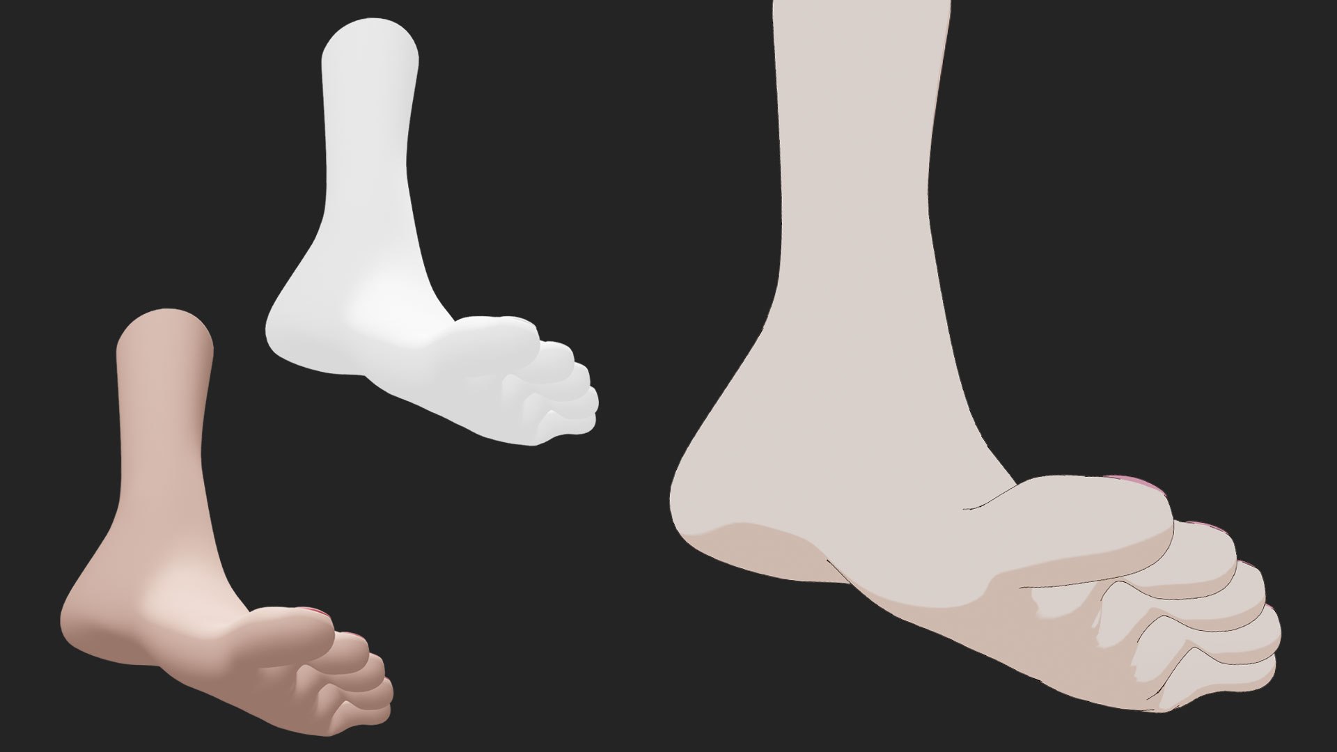 3D Female Foot In Cartoon Style Model - TurboSquid 1828301