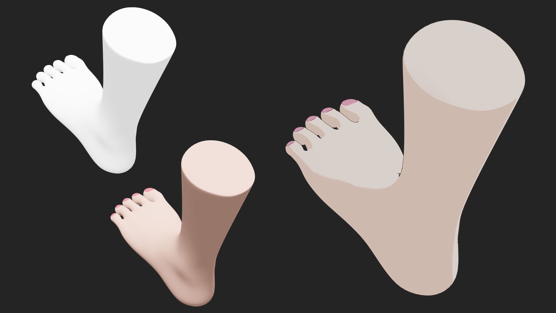 3D Female Foot In Cartoon Style Model - TurboSquid 1828301