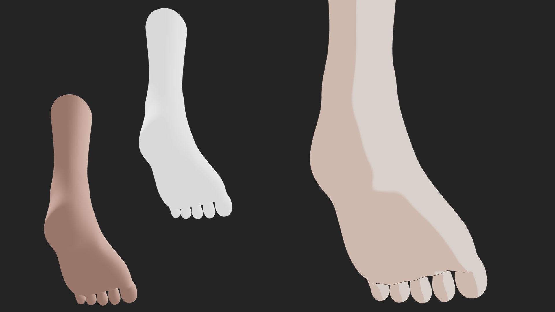 3D Female Foot In Cartoon Style Model - TurboSquid 1828301