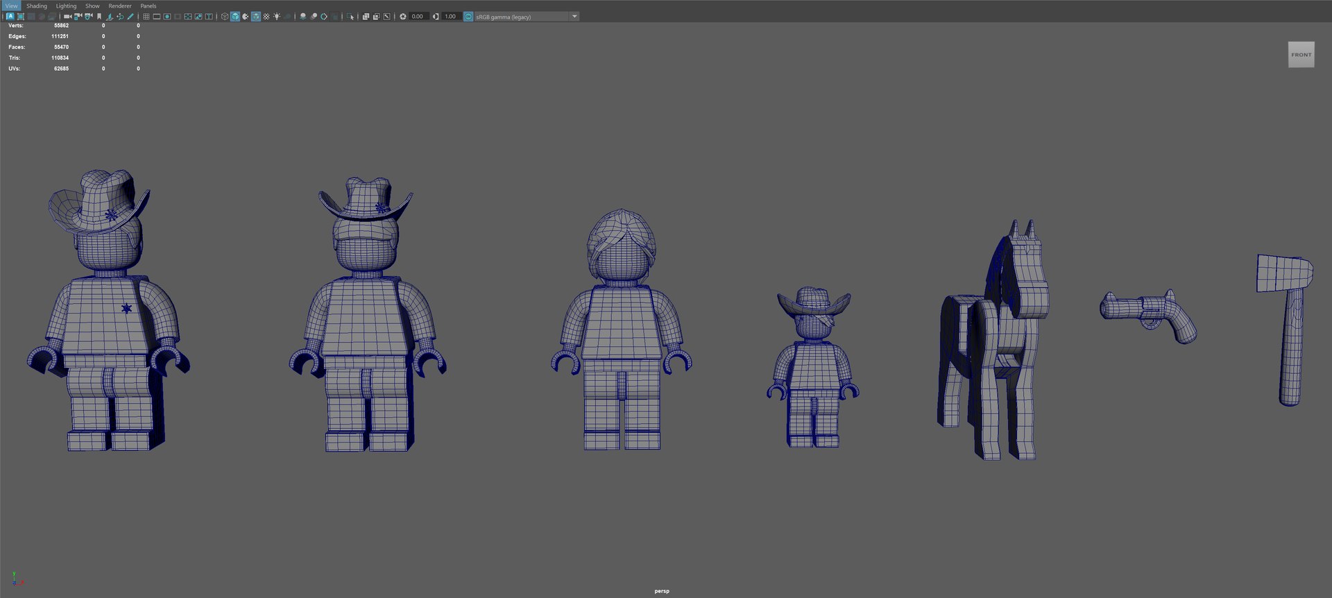 Lego Cowboy Family Model - TurboSquid 2386170