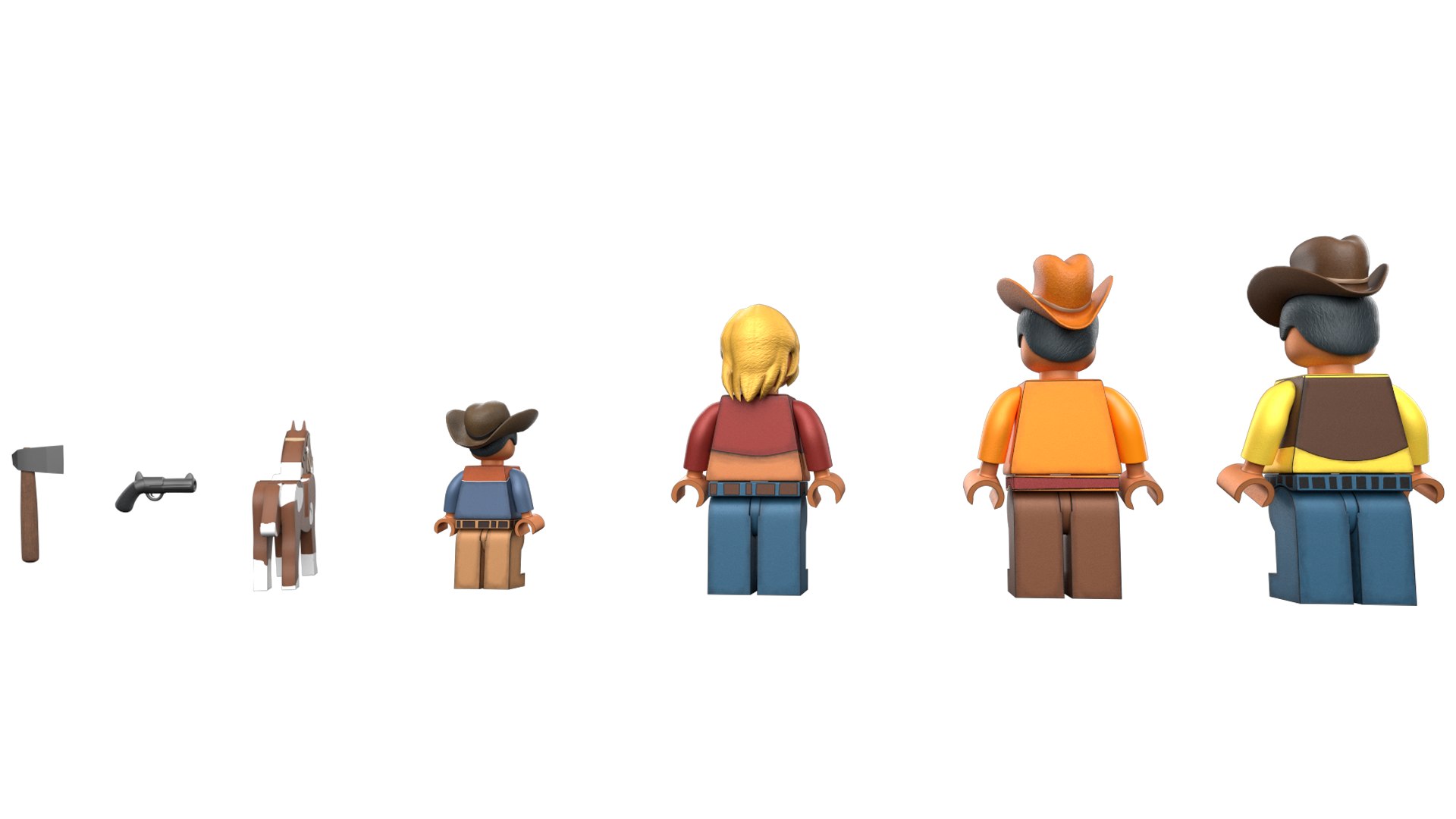 Lego Cowboy Family Model - TurboSquid 2386170