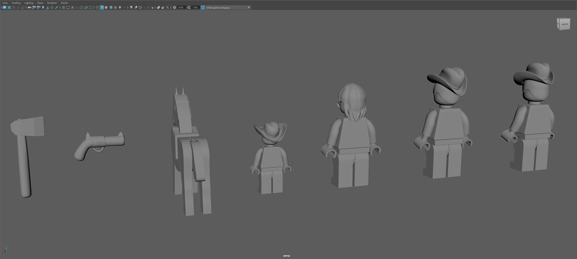Lego Cowboy Family Model - TurboSquid 2386170