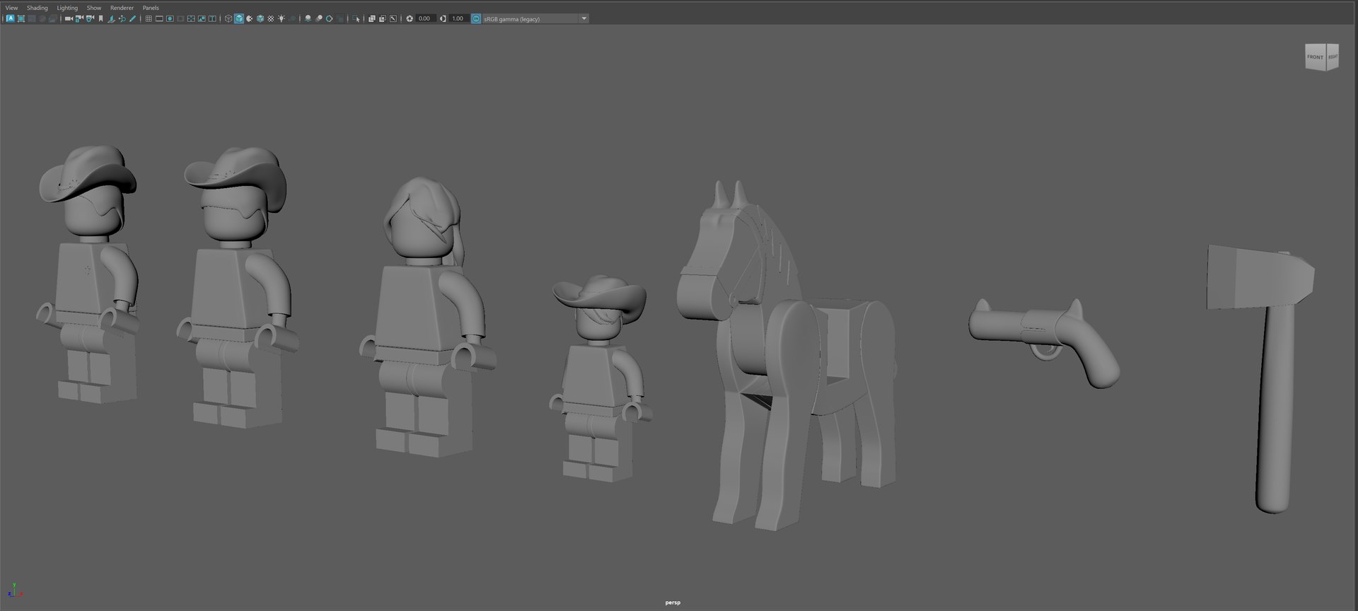 Lego Cowboy Family Model - TurboSquid 2386170