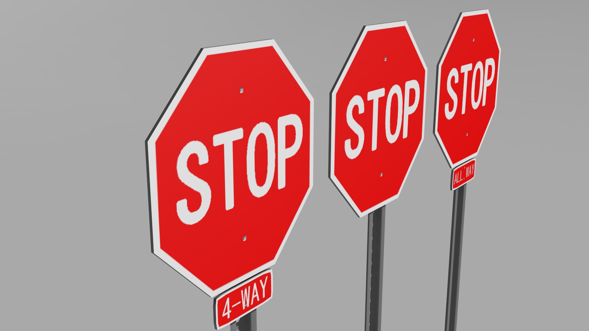 Stop Sign 3d Max
