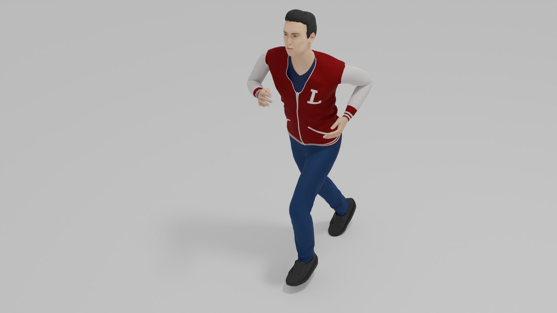 Varsity Man Run Animation Model - TurboSquid 2069541