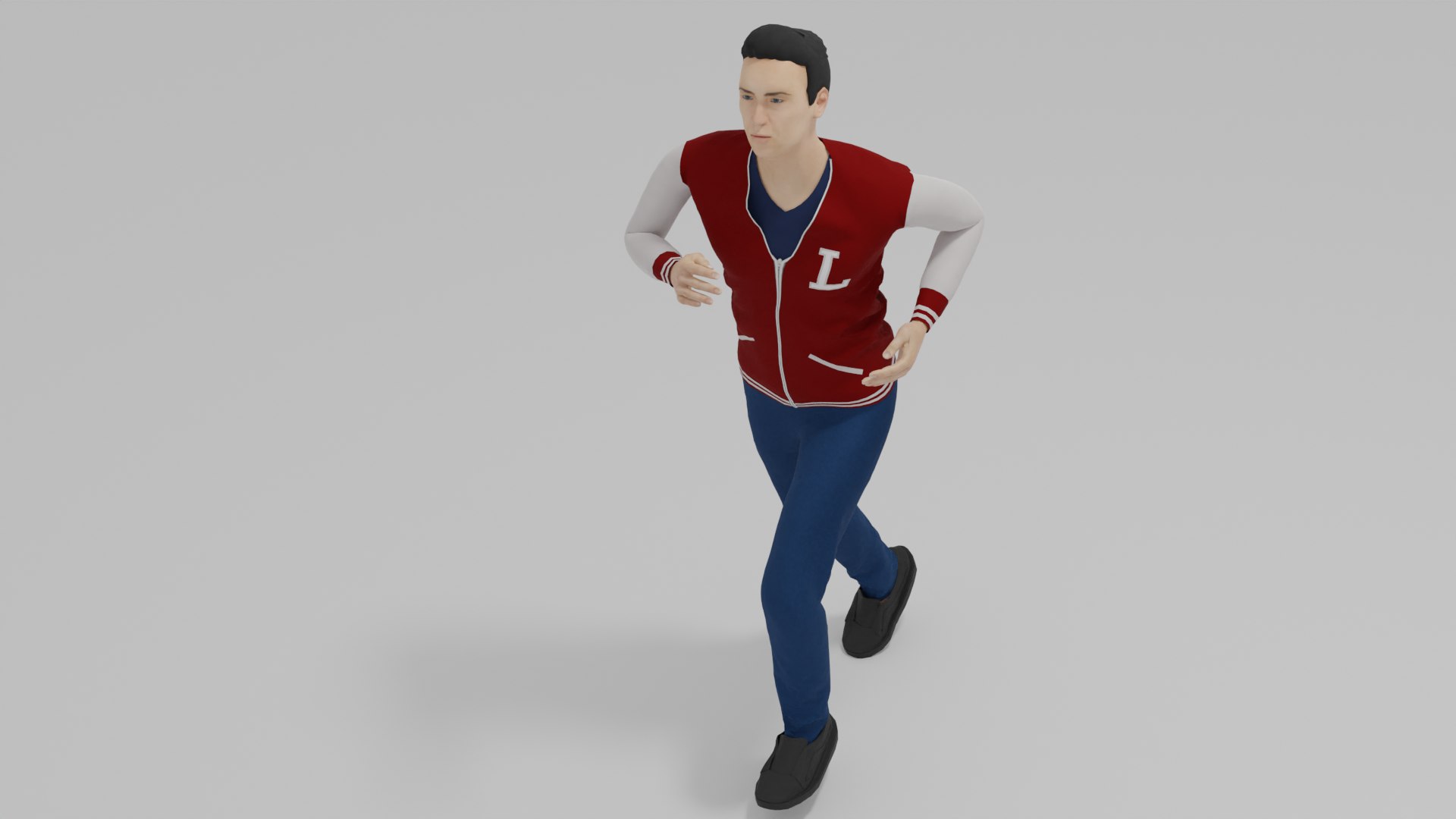 Varsity Man Run Animation Model - TurboSquid 2069541