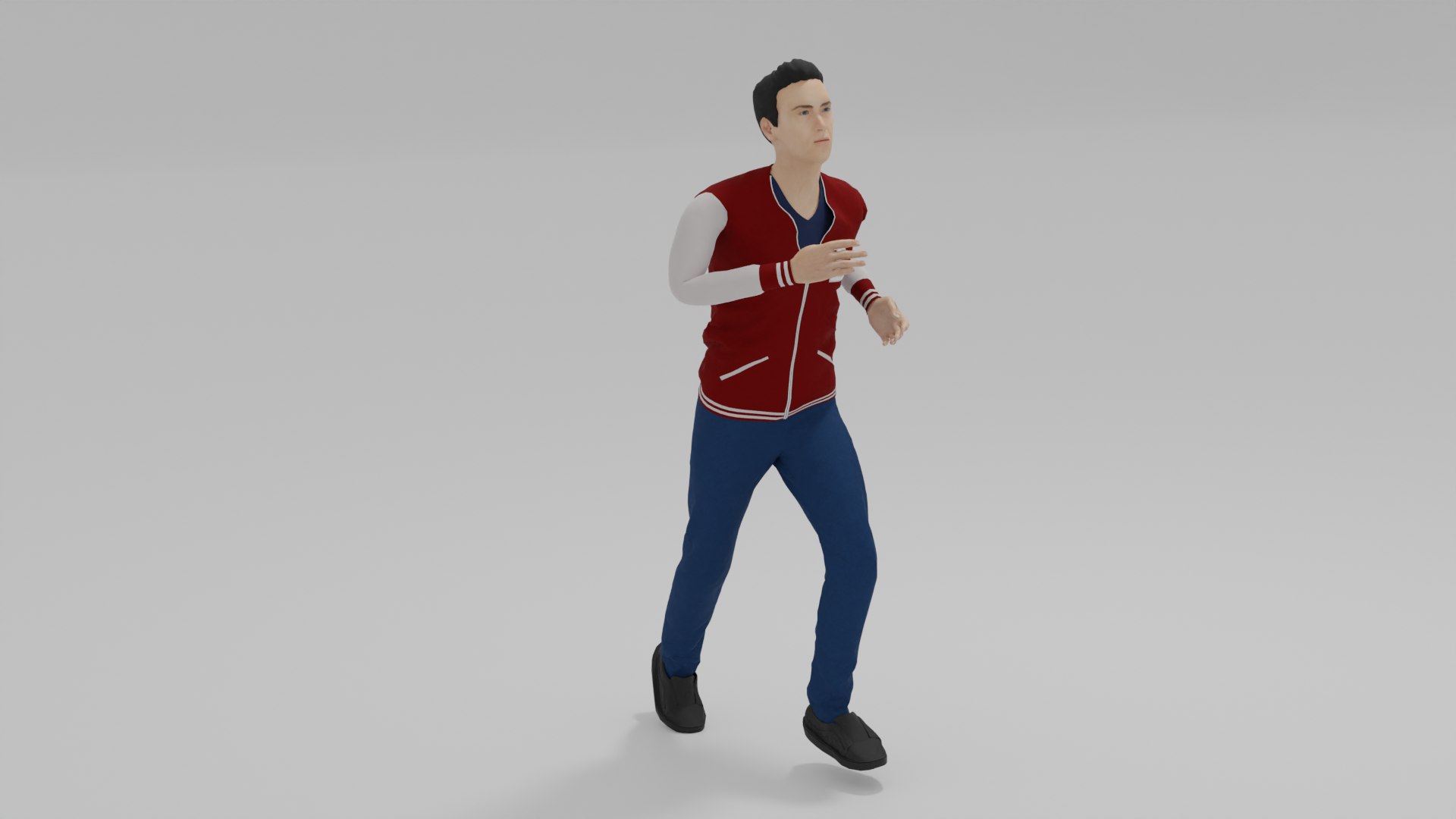 Varsity Man Run Animation Model - TurboSquid 2069541