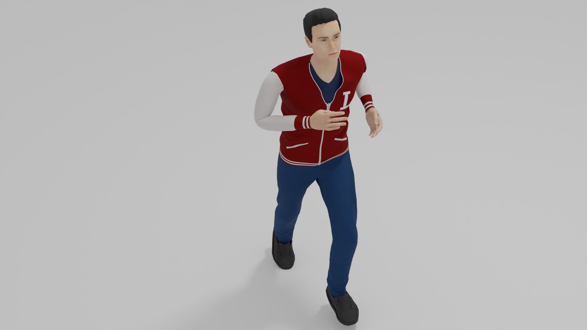 Varsity Man Run Animation Model - TurboSquid 2069541
