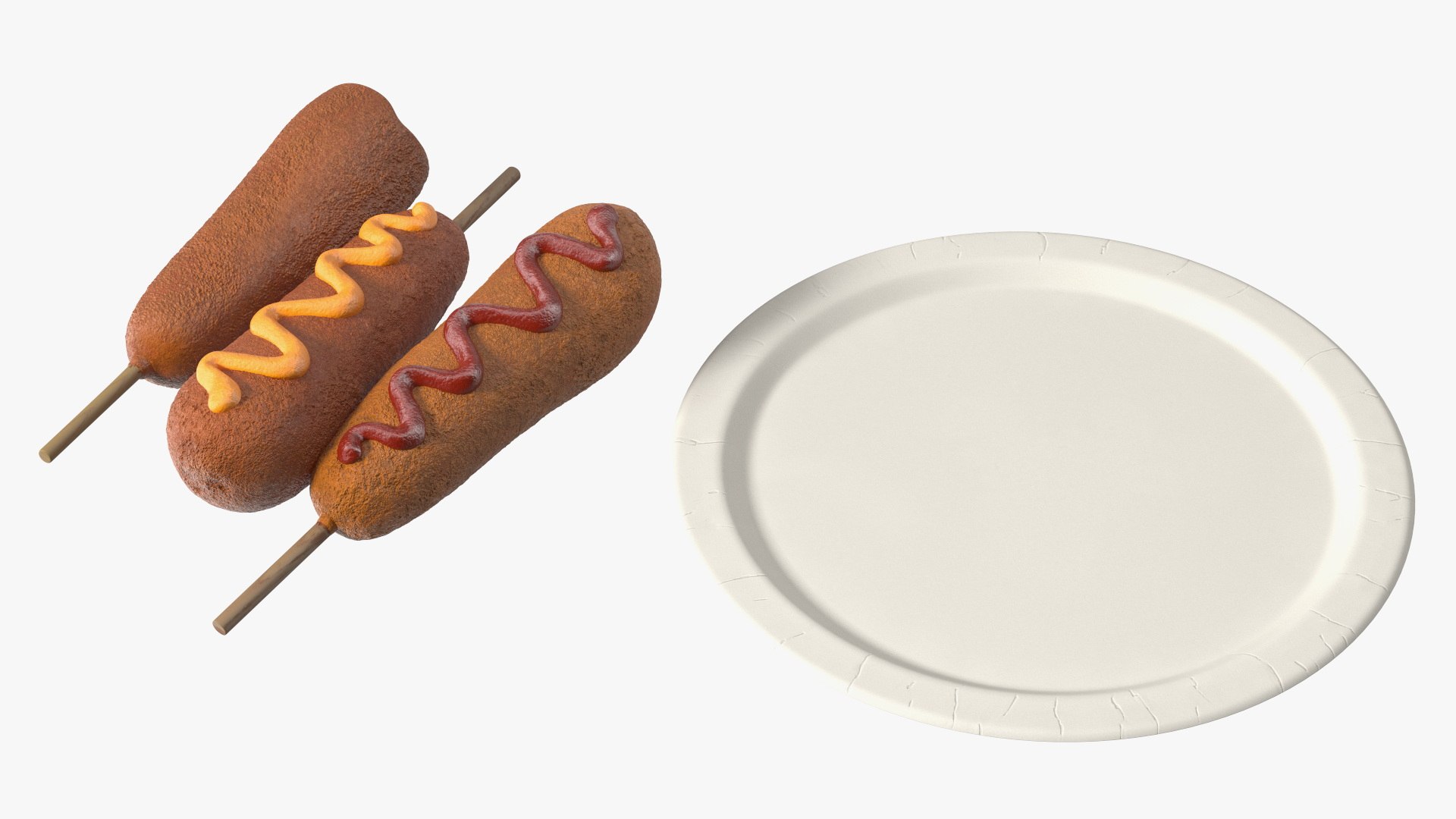 3D Corn Dogs On Plastic Plate Model - TurboSquid 2346062