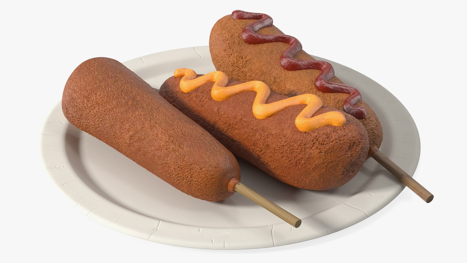 3D Corn Dogs On Plastic Plate Model - TurboSquid 2346062