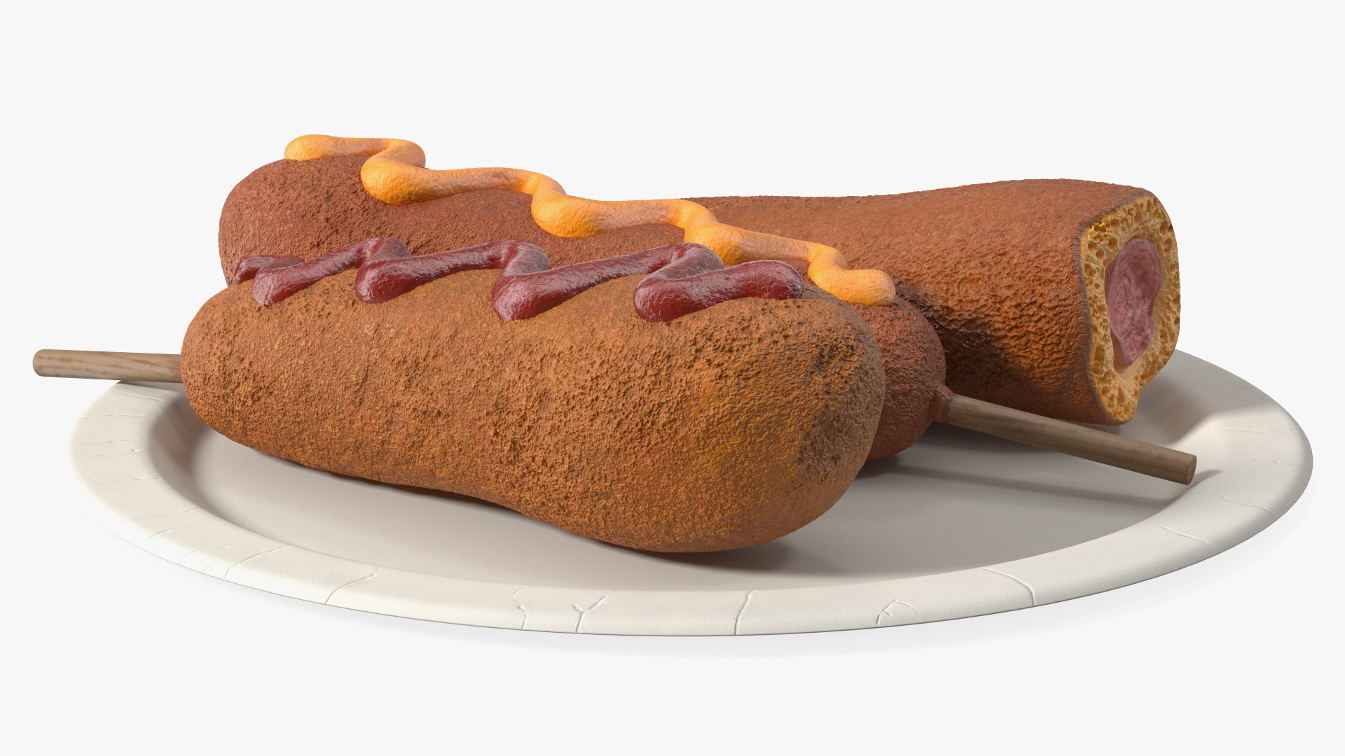 3D Corn Dogs On Plastic Plate Model - TurboSquid 2346062
