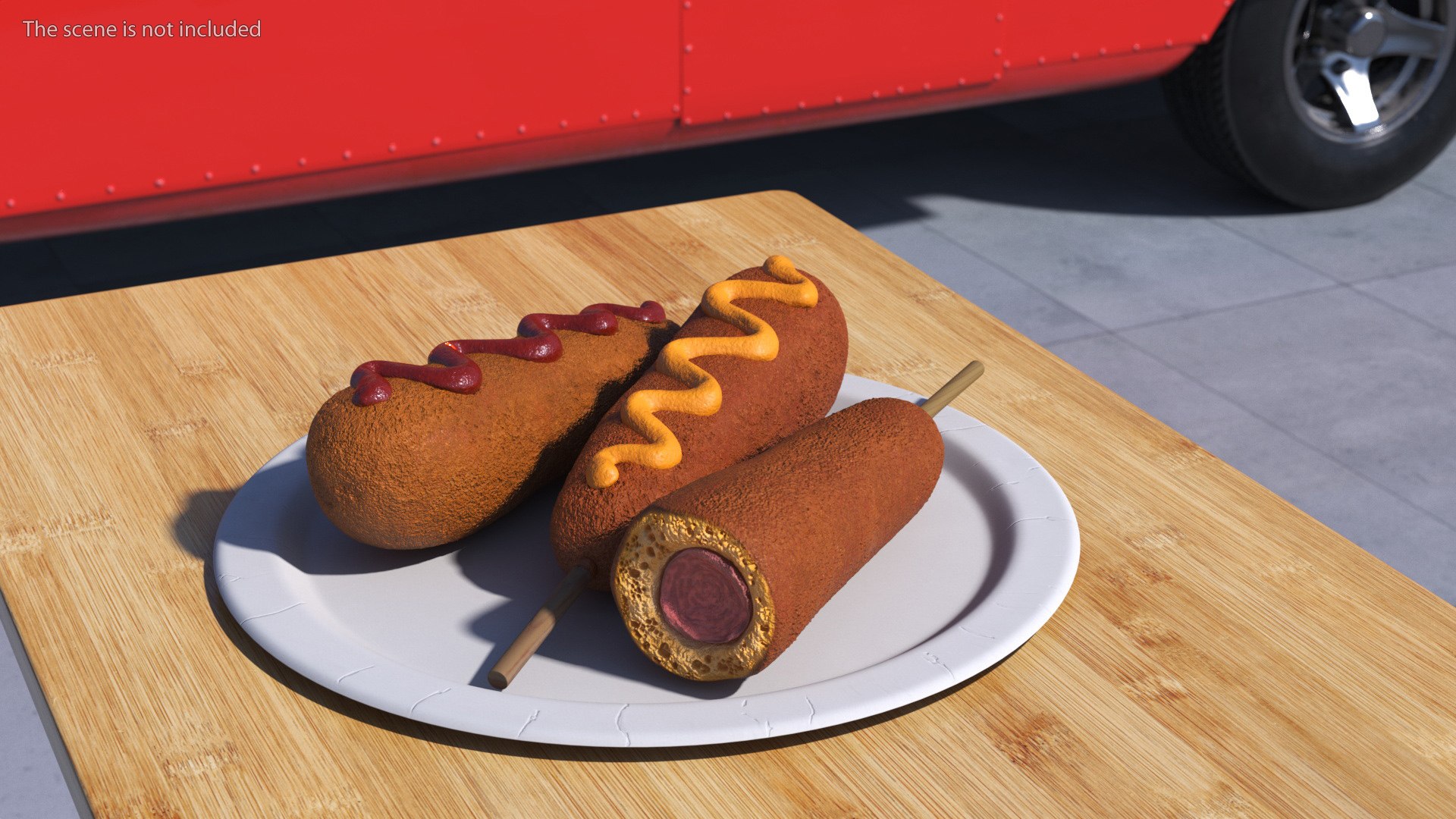 3D Corn Dogs On Plastic Plate Model - TurboSquid 2346062