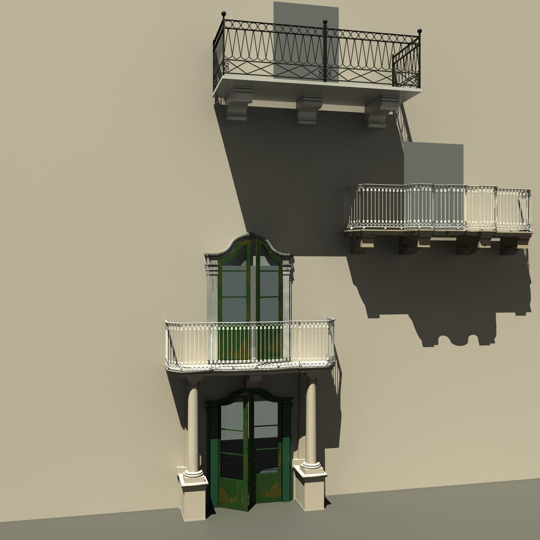 Renaissance Balcony Set 3d Max