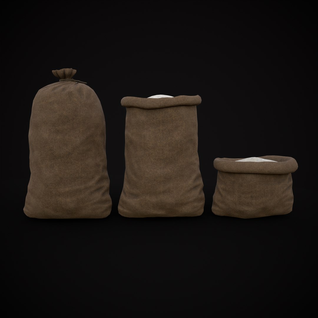 3D Burlap Sacks Of Salt - TurboSquid 2240614