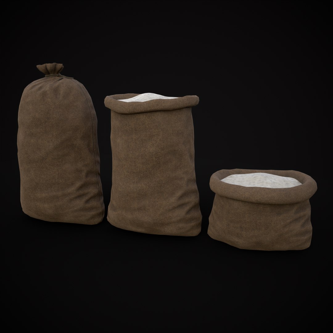 3D Burlap Sacks Of Salt - TurboSquid 2240614