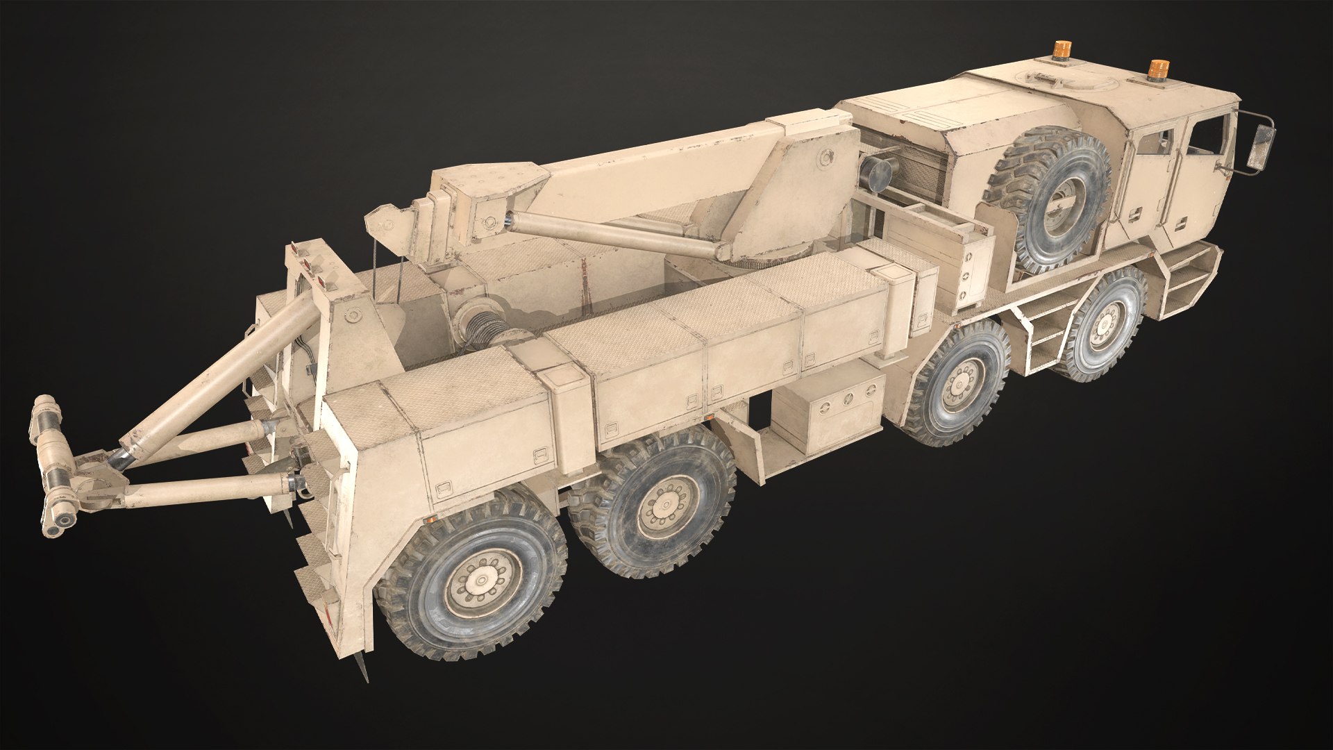 Heavy Military Truck V2 - Wrecker Model - TurboSquid 2415251