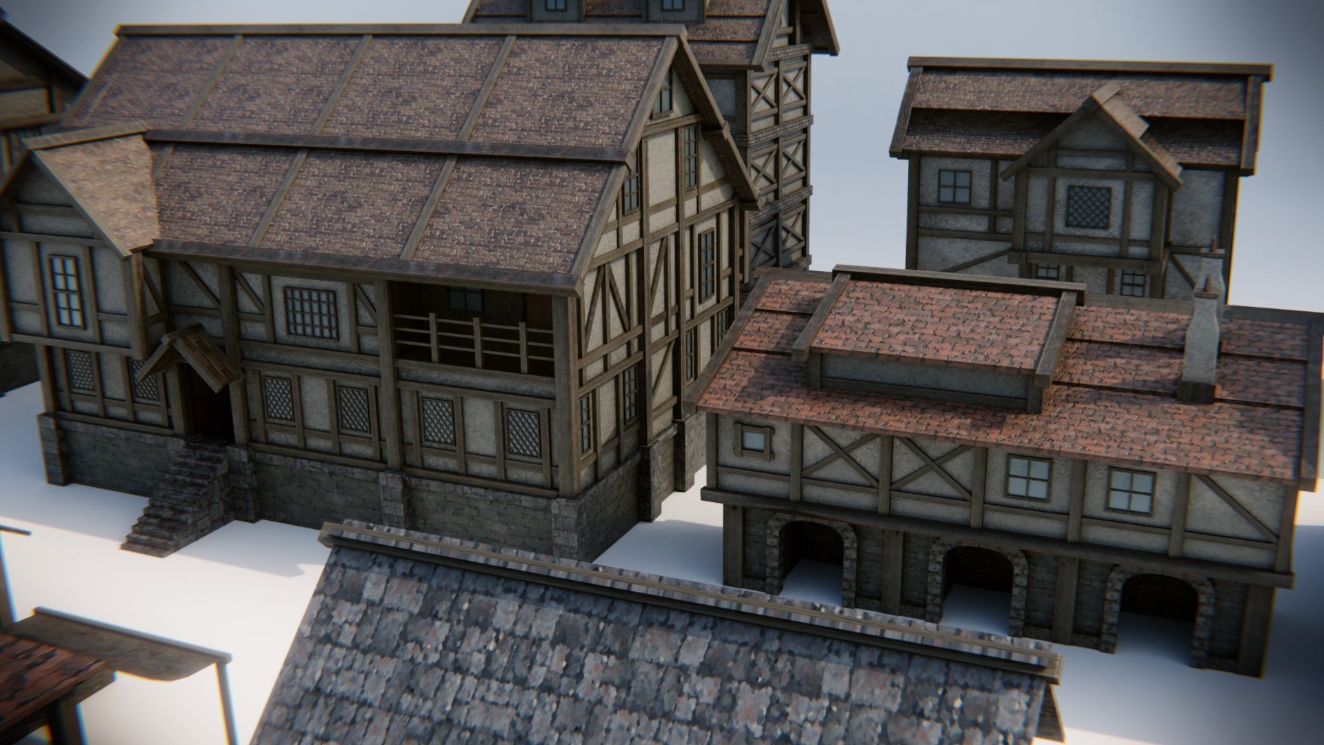 Simple Medieval House Pack 3D Model - TurboSquid 2388833