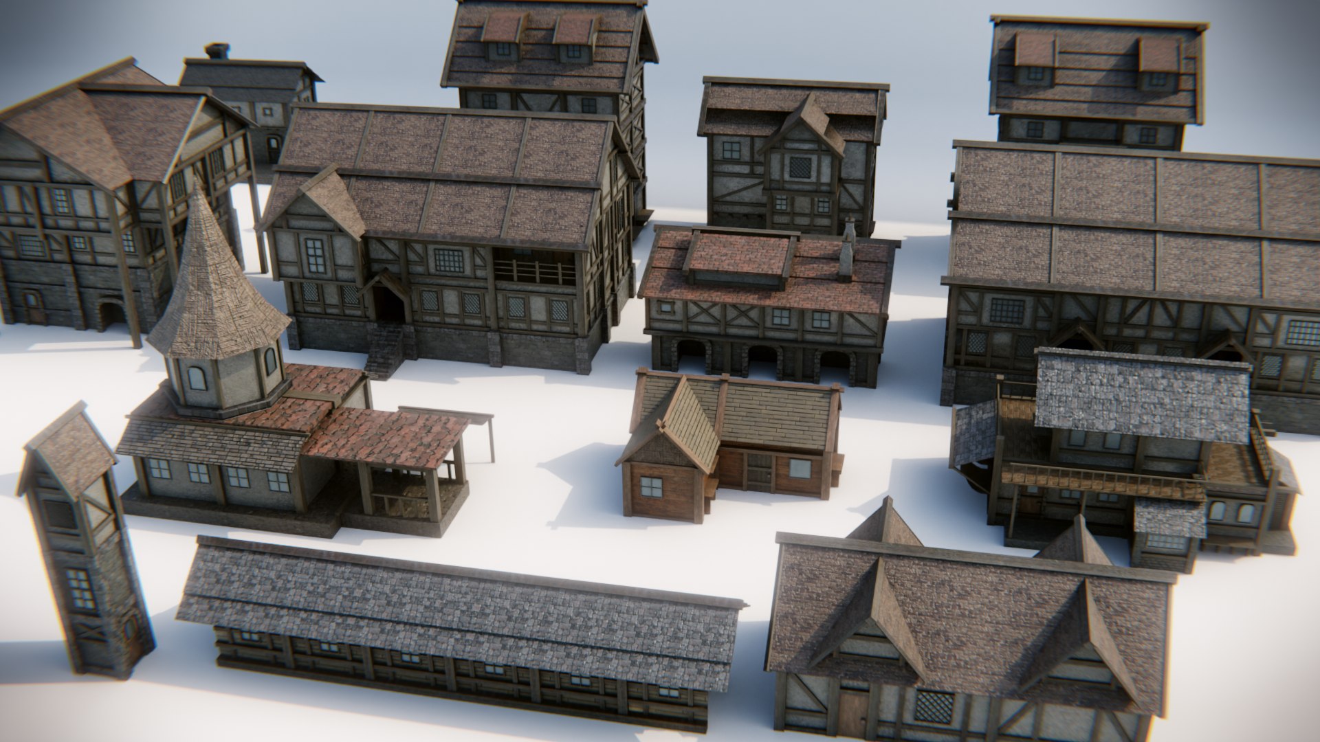 Simple Medieval House Pack 3D Model - TurboSquid 2388833