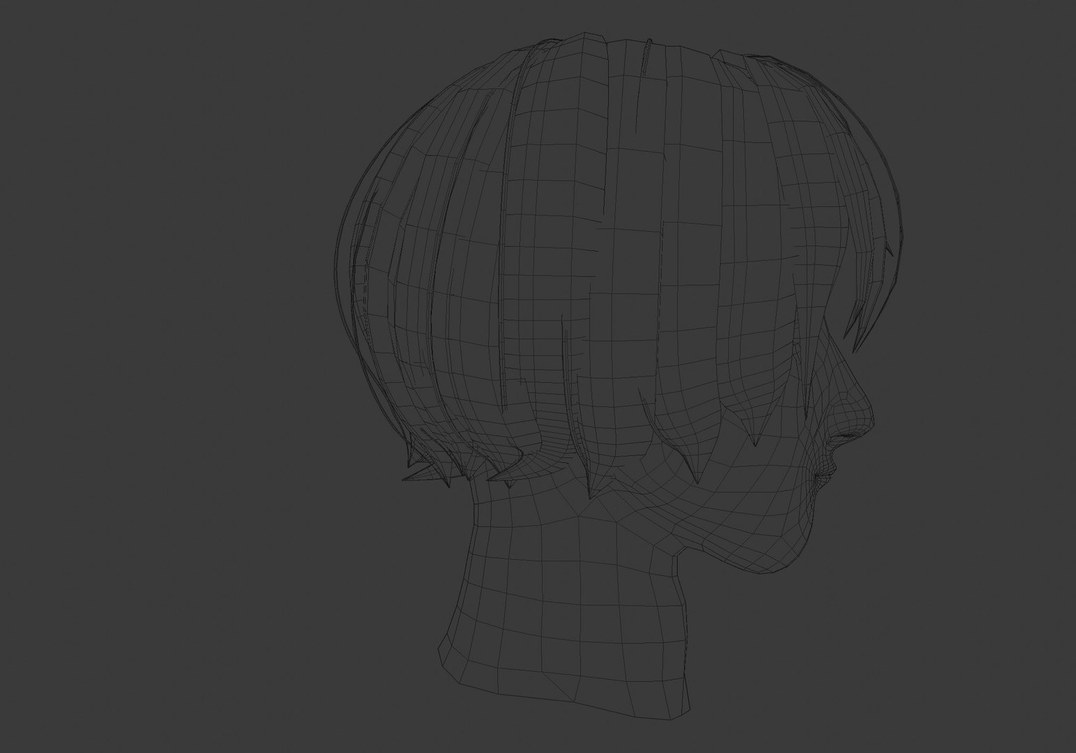 3D Cartoon Bangs Hairstyle Model - TurboSquid 1922797
