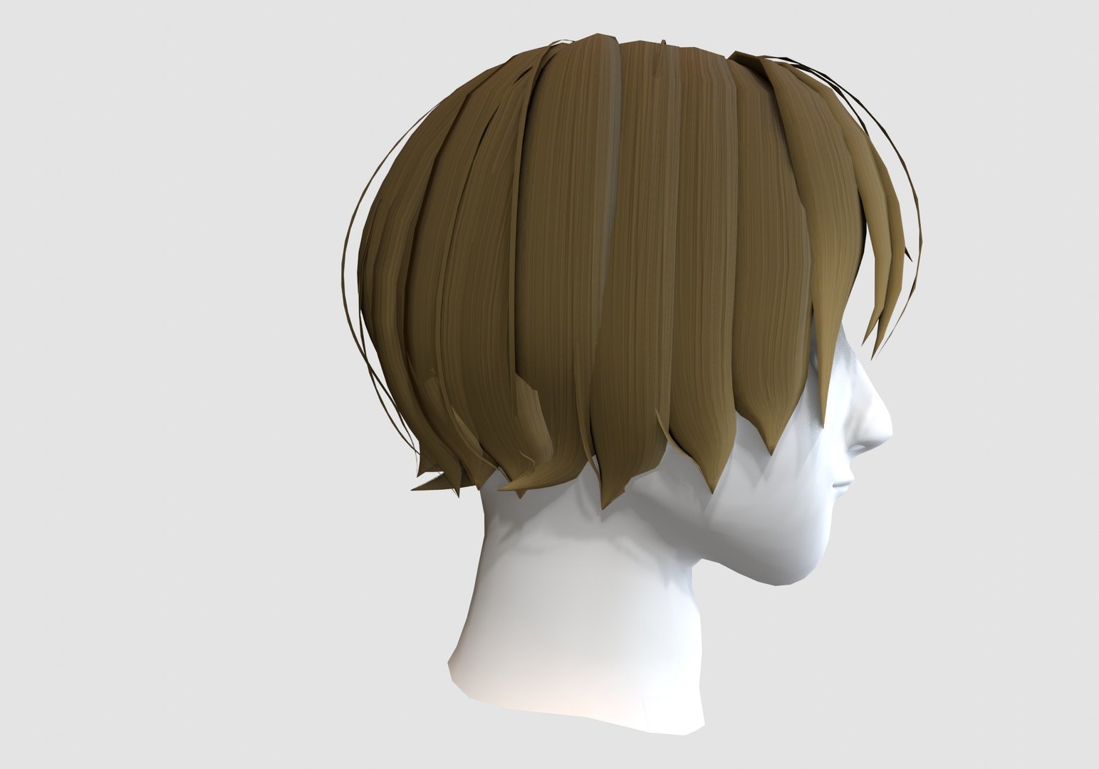 3D Cartoon Bangs Hairstyle Model - TurboSquid 1922797