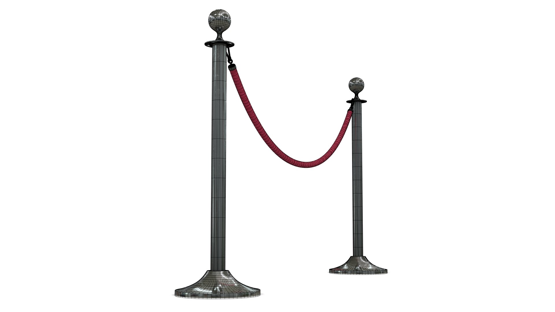 Rope Barrier 3D Model - TurboSquid 1757865