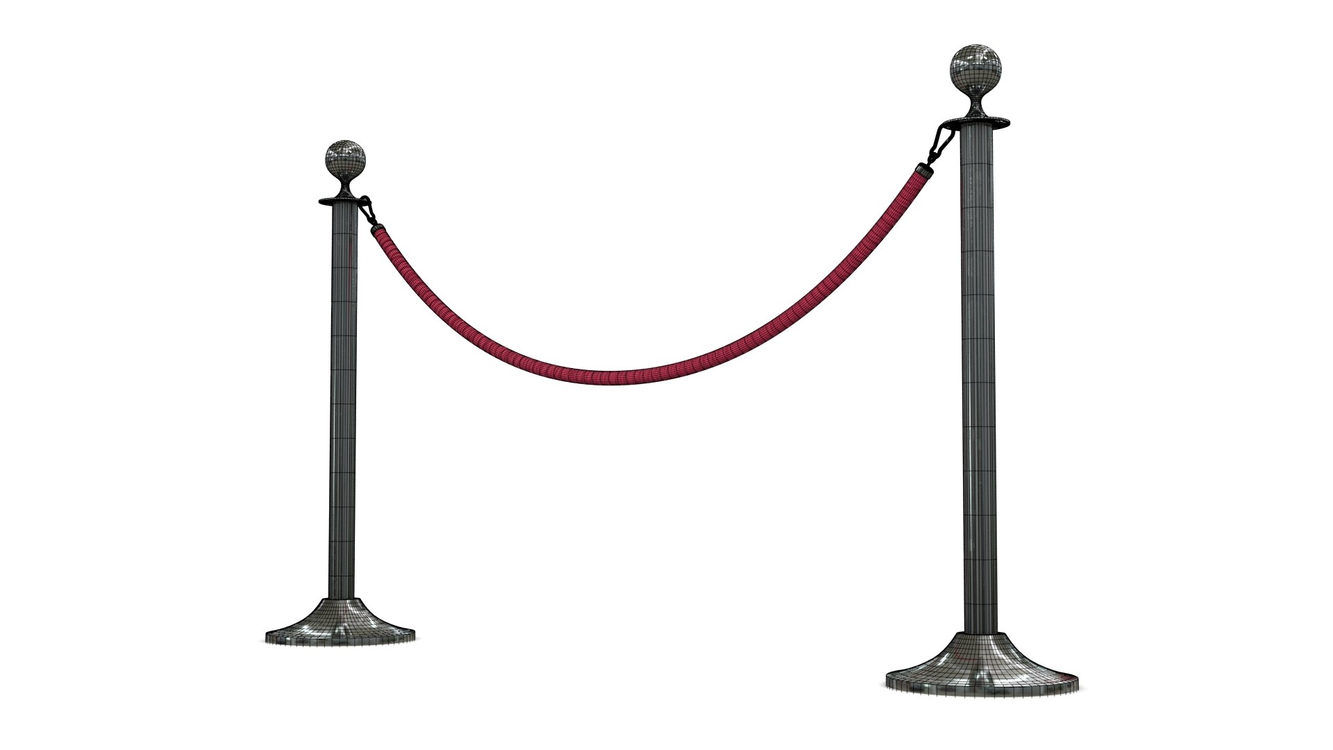 Rope Barrier 3D Model - TurboSquid 1757865