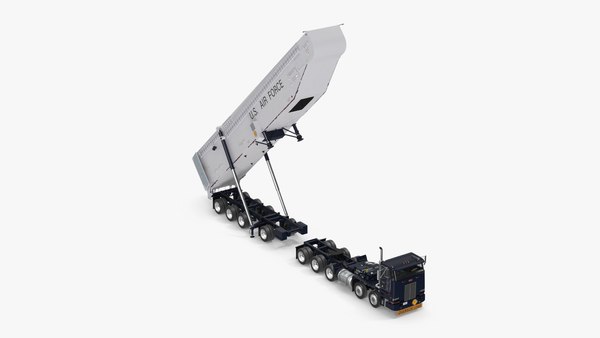 modelo 3d Transportador Erector Cargador con remolque elevado elevado ...