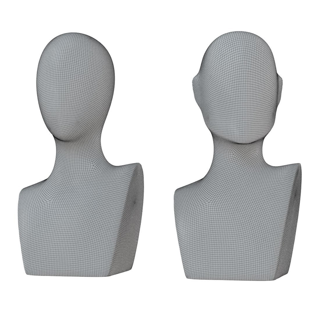 Female Black And White Bust Model - TurboSquid 1729481