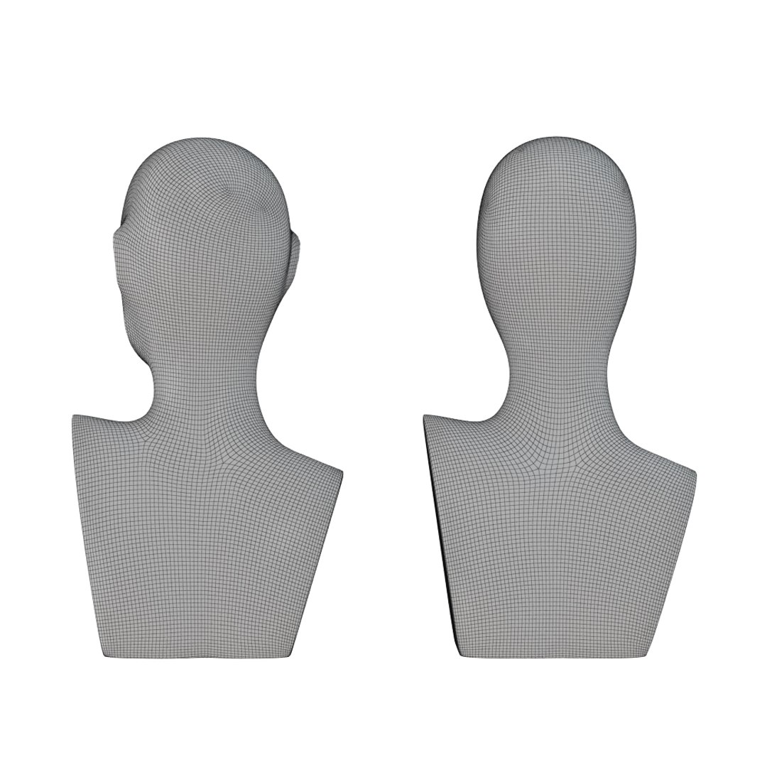 Female Black And White Bust Model - TurboSquid 1729481