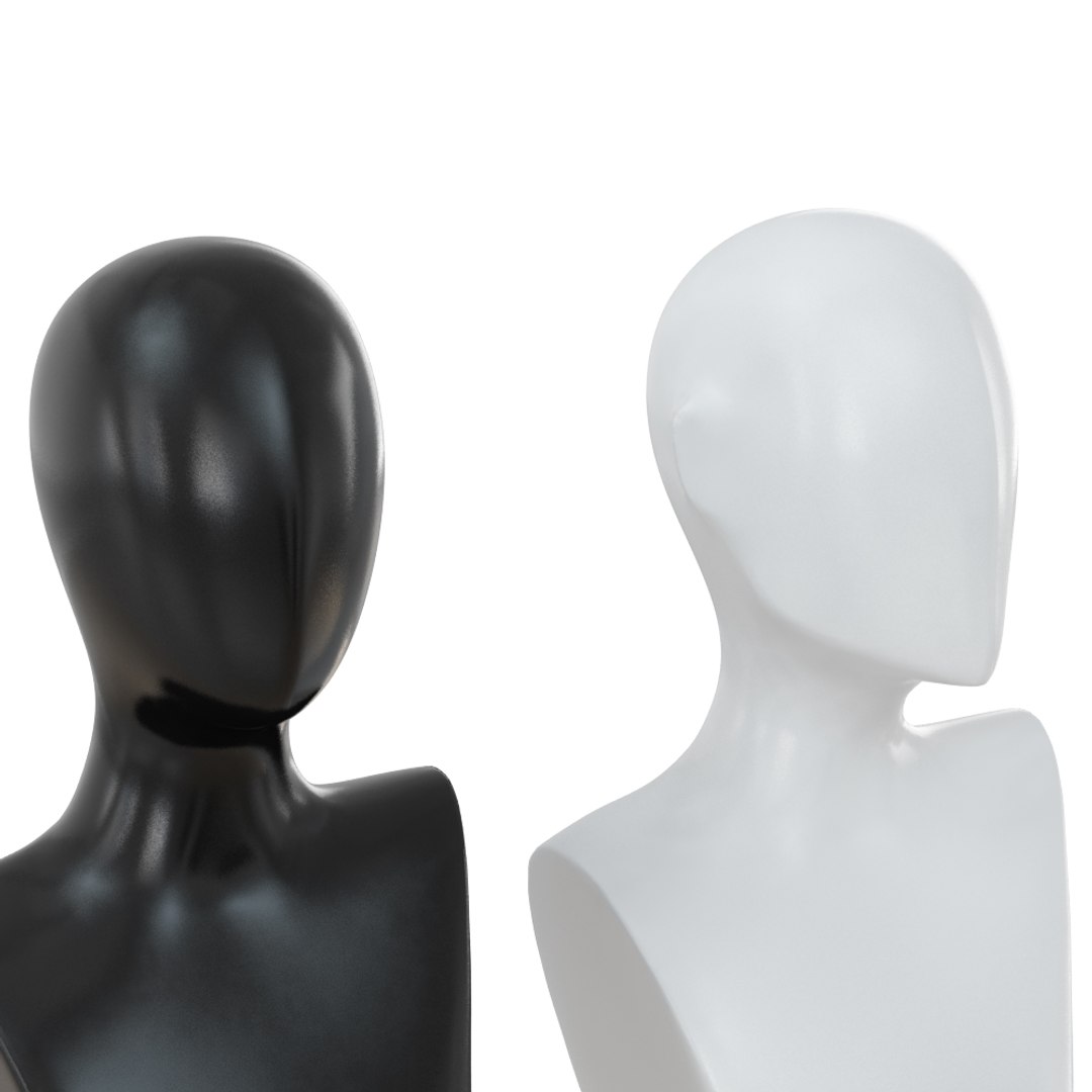 Female Black And White Bust Model - TurboSquid 1729481