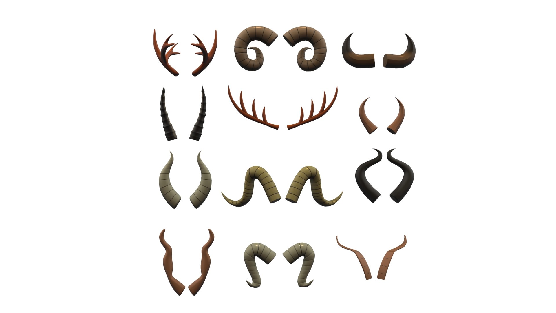 3D Model Horn Pack V001 - TurboSquid 2159443