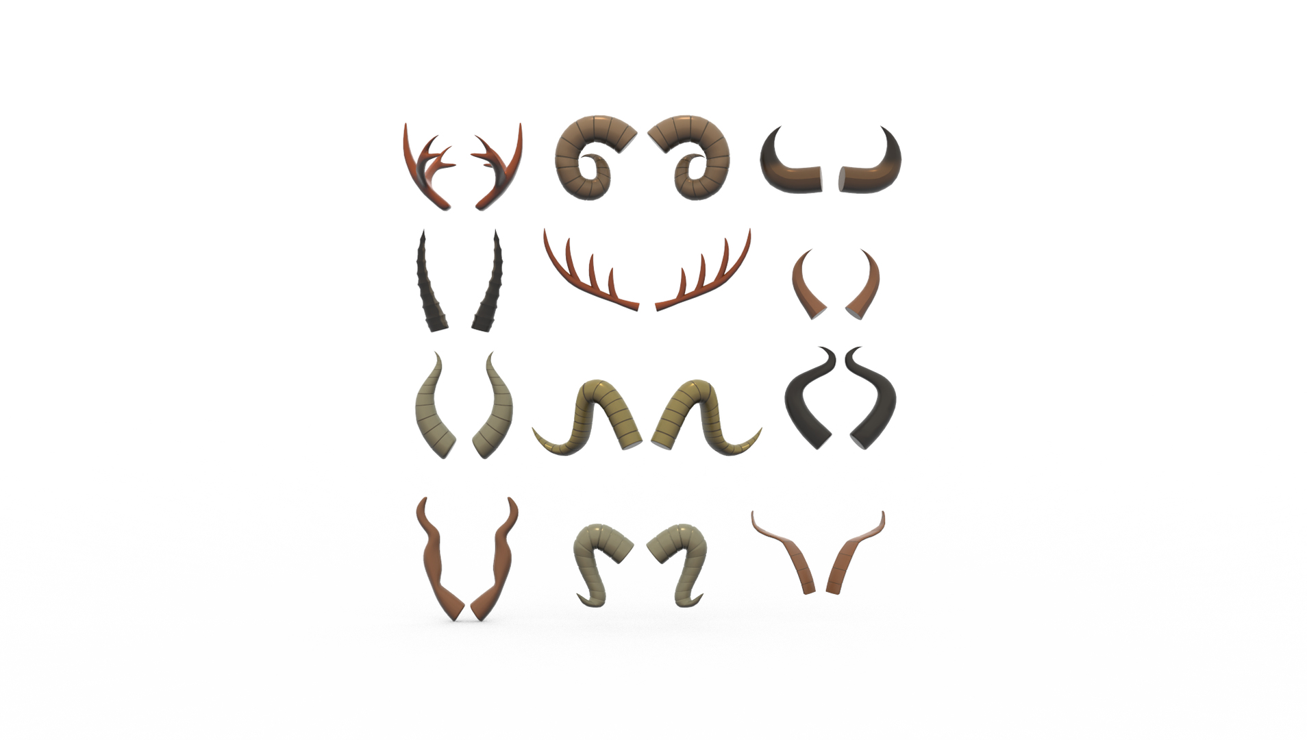 3D Model Horn Pack V001 - TurboSquid 2159443