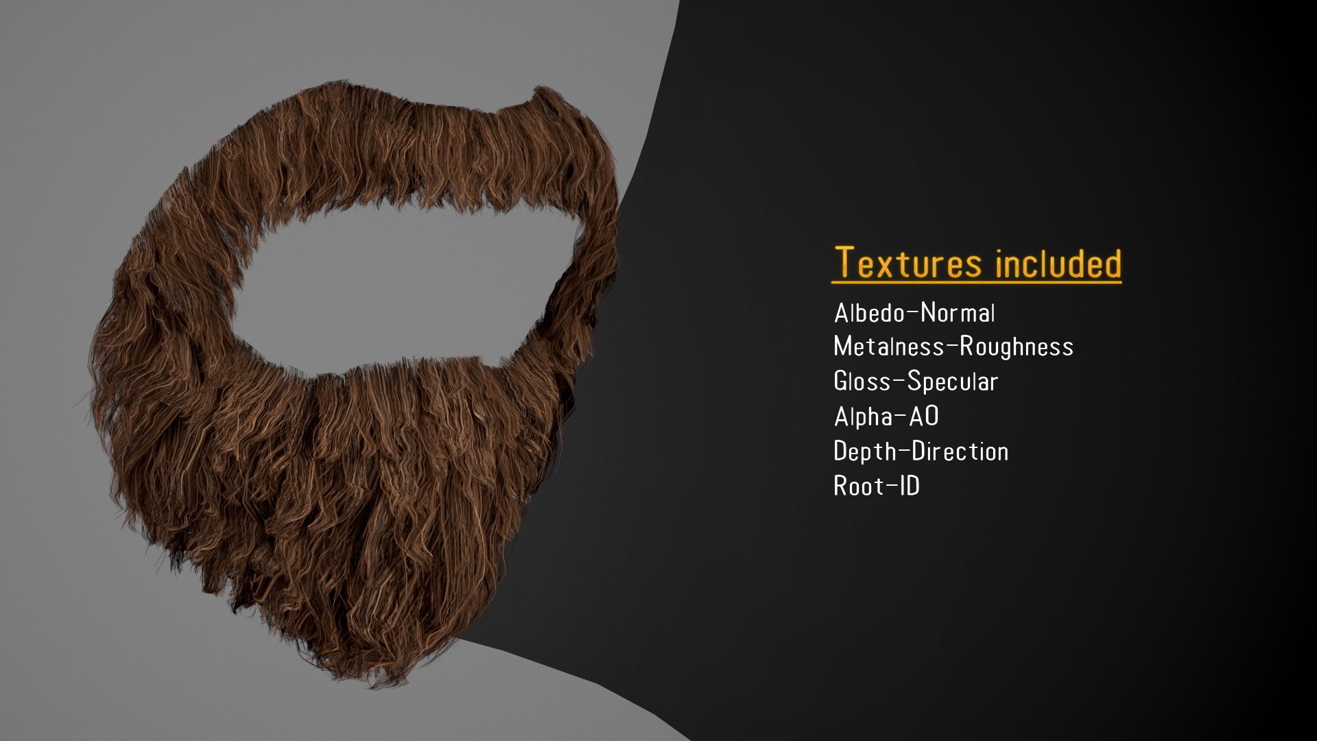 Facial Hair Cards Style 4 - Circle Beard Model - TurboSquid 1983507