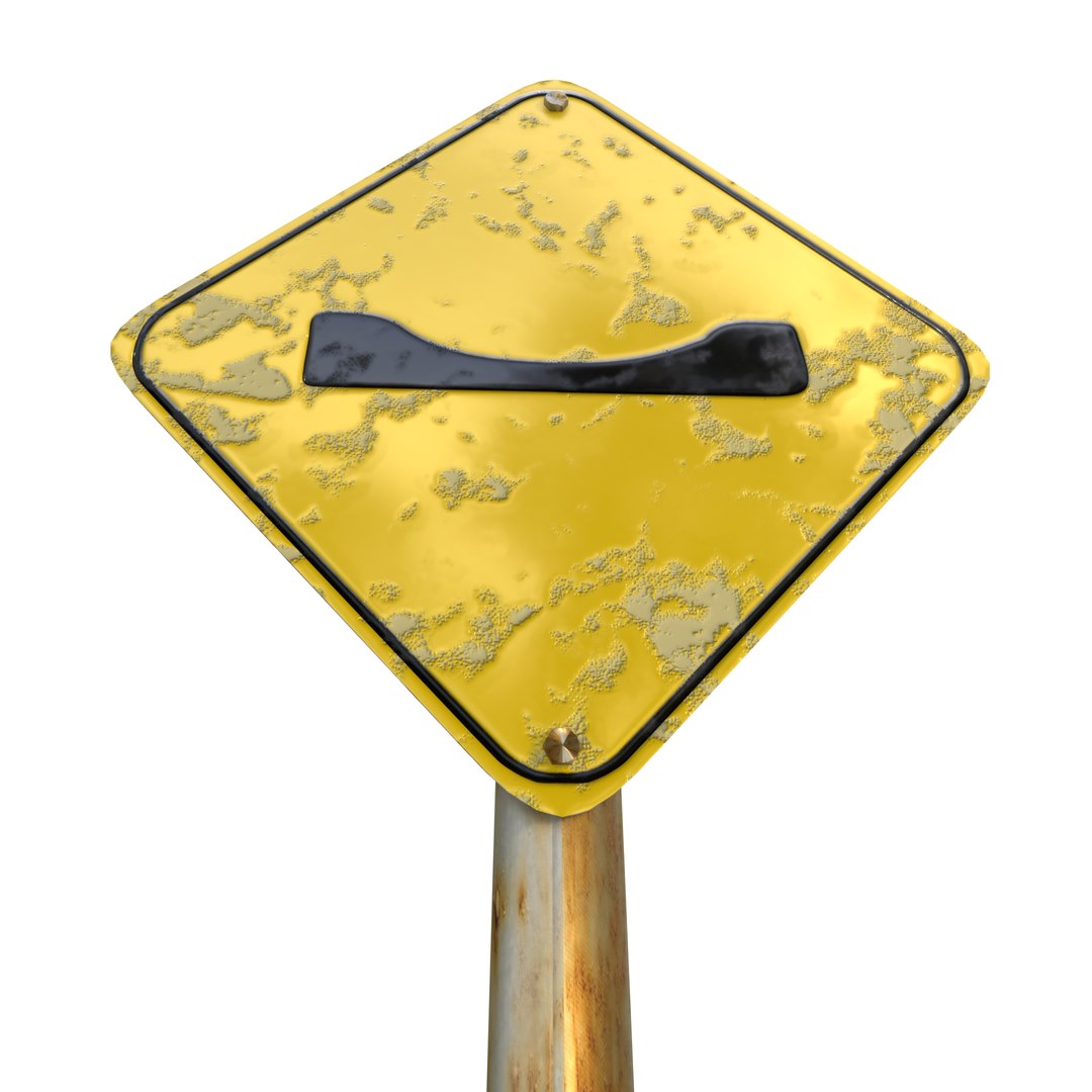 Warning For A Dip In The Road Traffic Sign 3D - TurboSquid 2387066