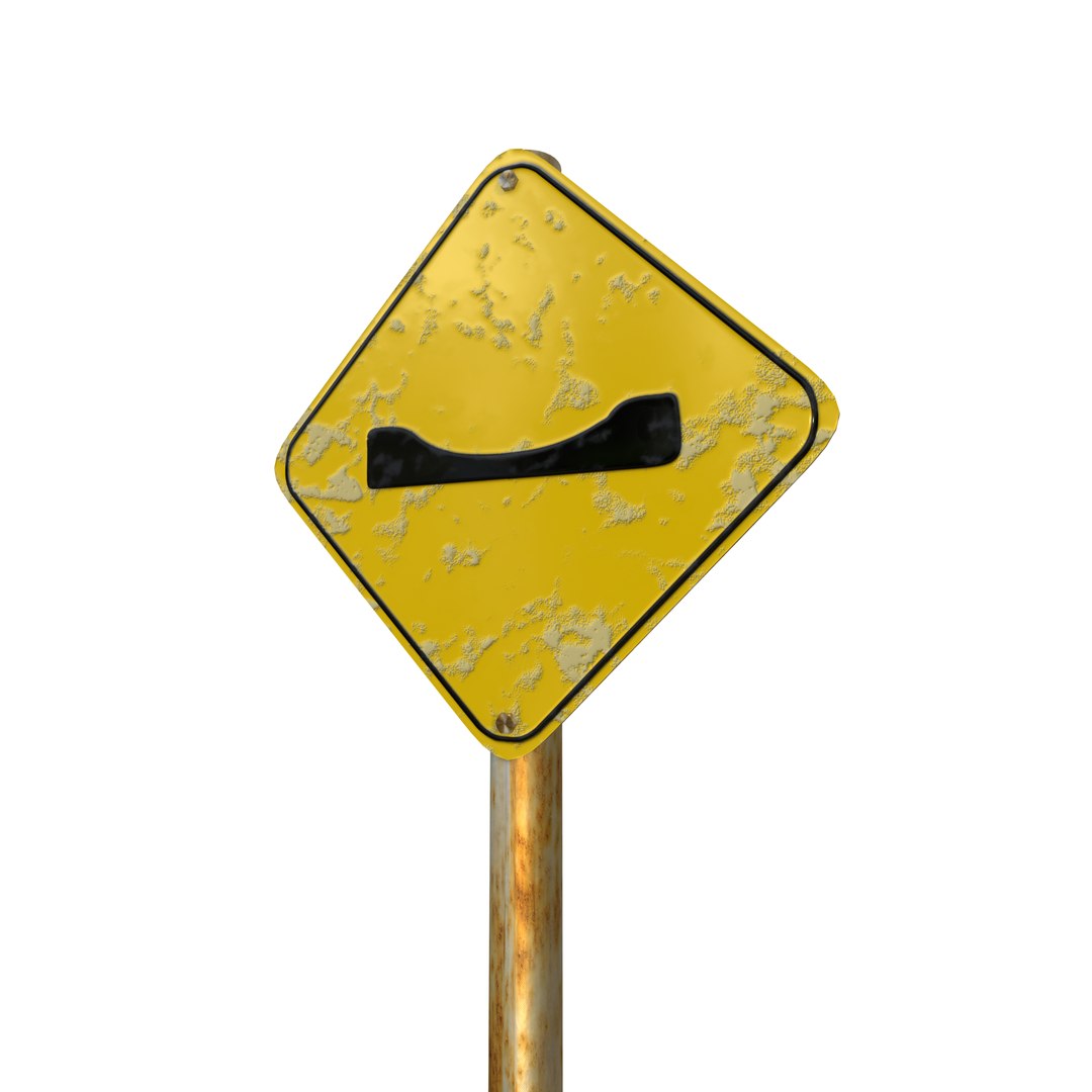 Warning For A Dip In The Road Traffic Sign 3D - TurboSquid 2387066