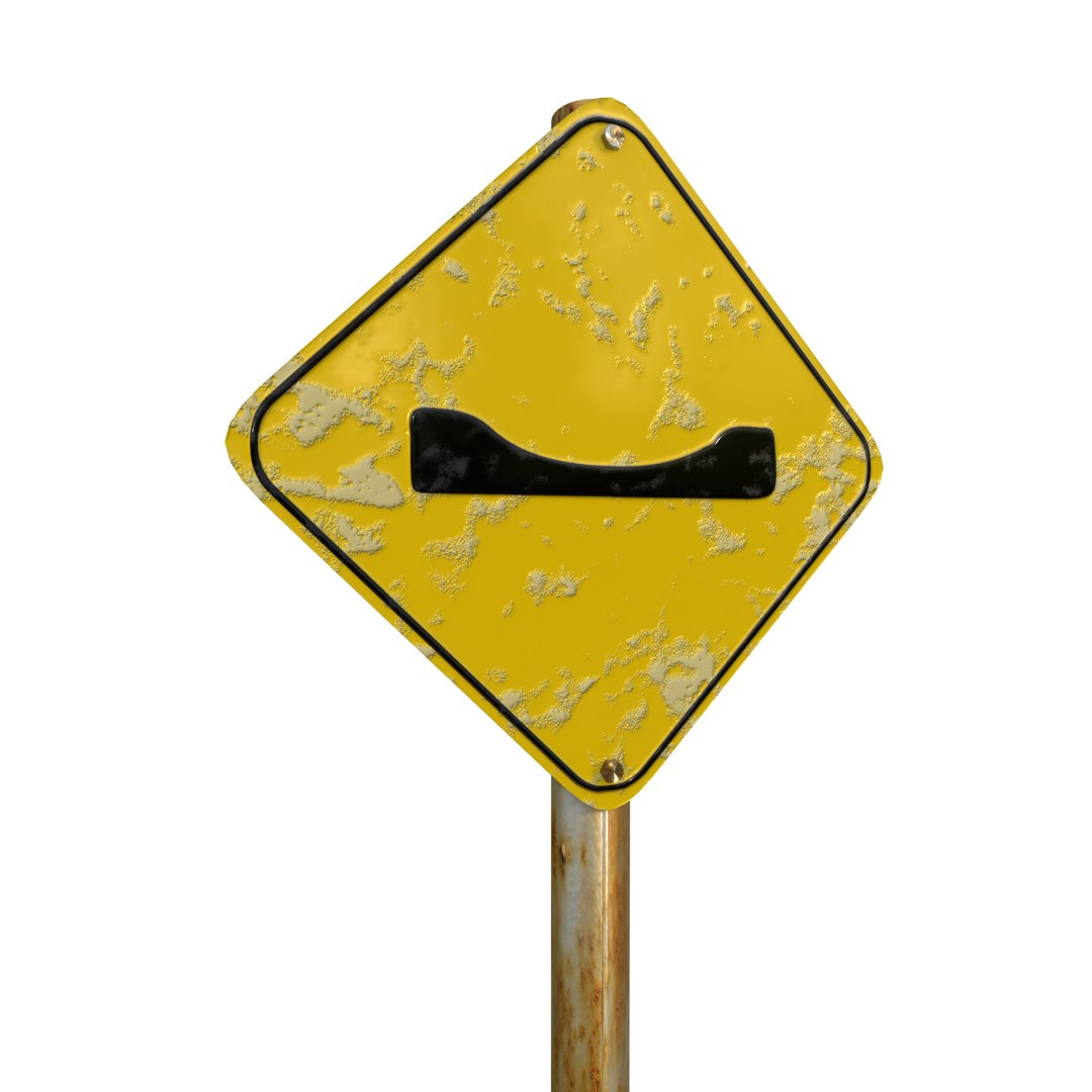 Warning For A Dip In The Road Traffic Sign 3D - TurboSquid 2387066
