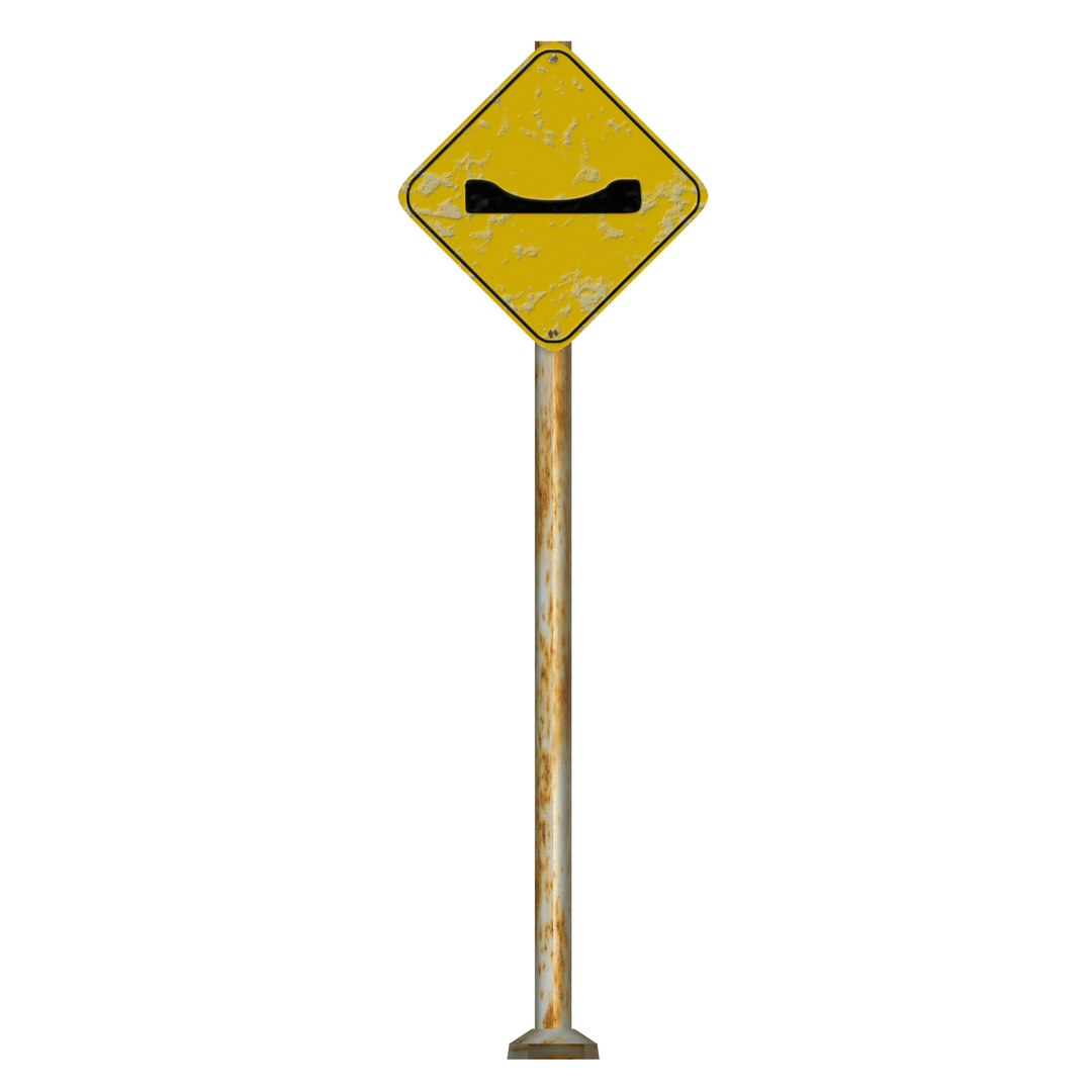 Warning For A Dip In The Road Traffic Sign 3D - TurboSquid 2387066