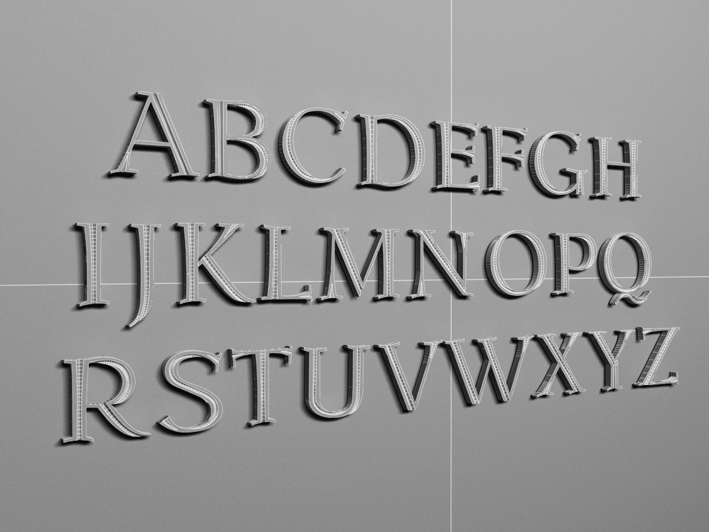 3ds Max Font Letters