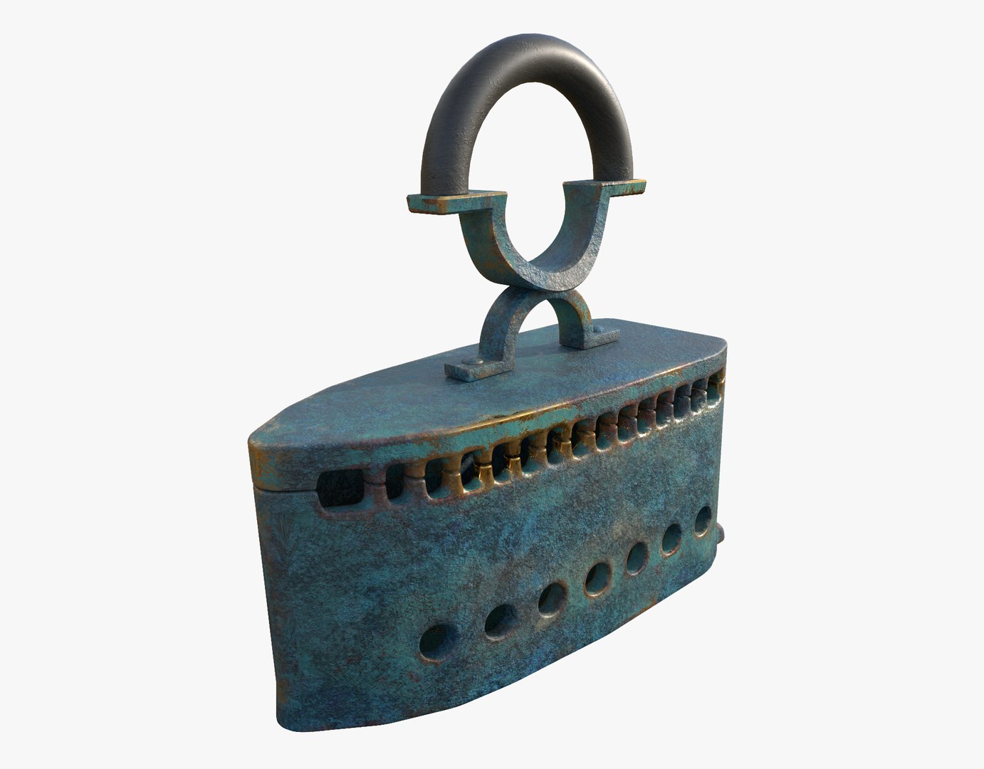 3D Antique Iron Covered With Rust Model - TurboSquid 2070595