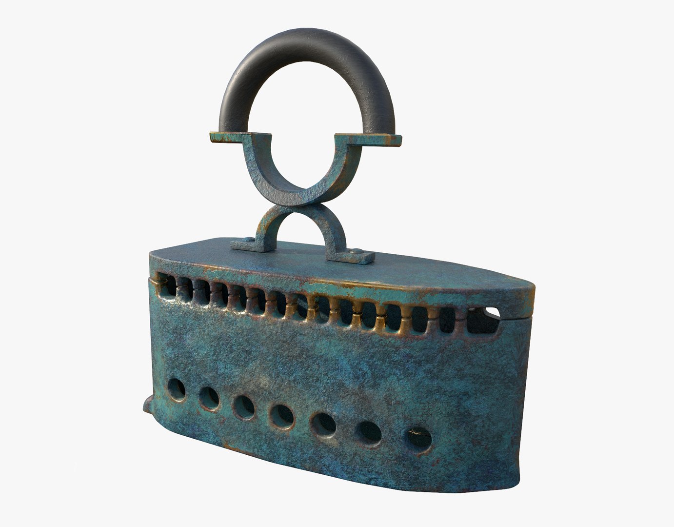 3D Antique Iron Covered With Rust Model - TurboSquid 2070595
