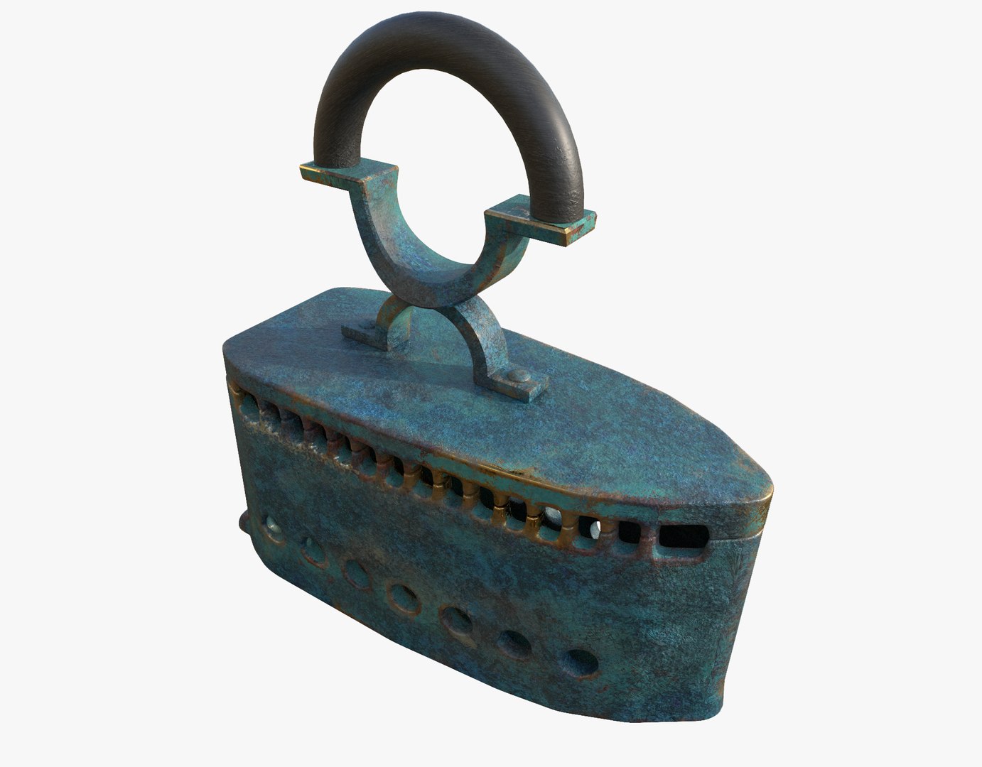3D Antique Iron Covered With Rust Model - TurboSquid 2070595