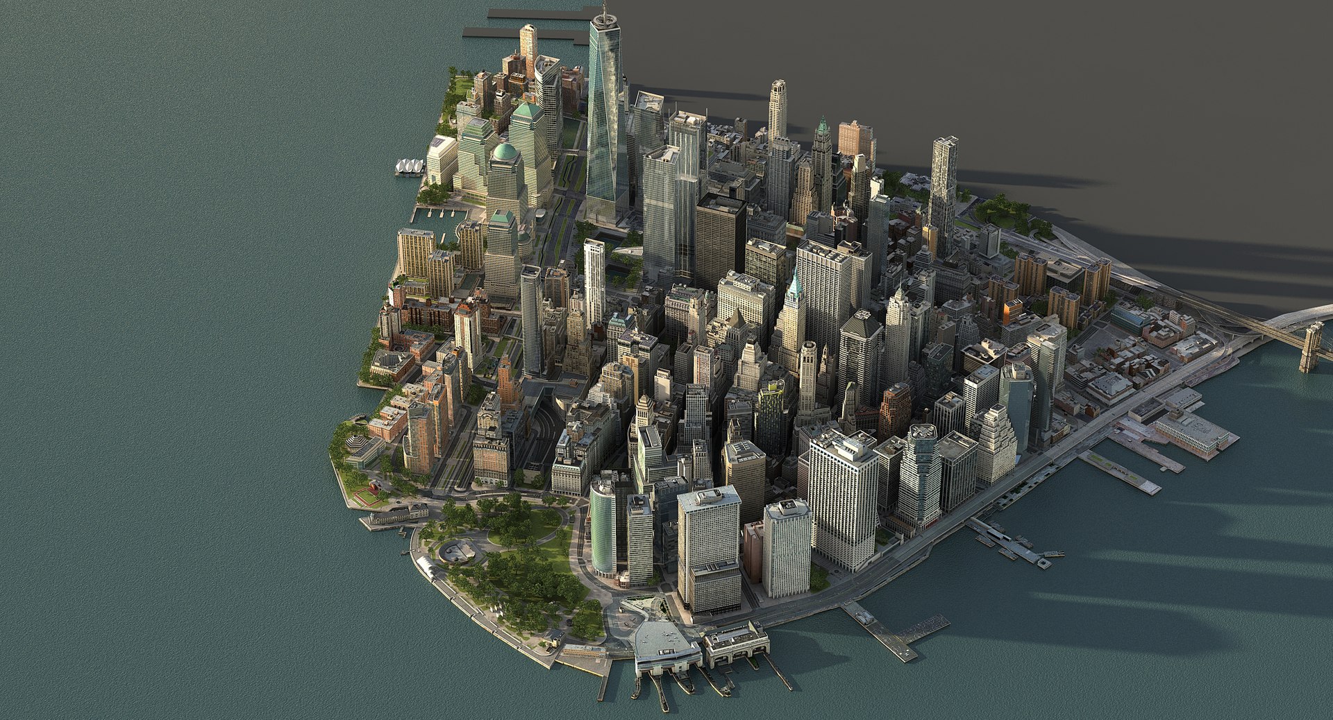 Manhattan lower 3D model - TurboSquid 1385166