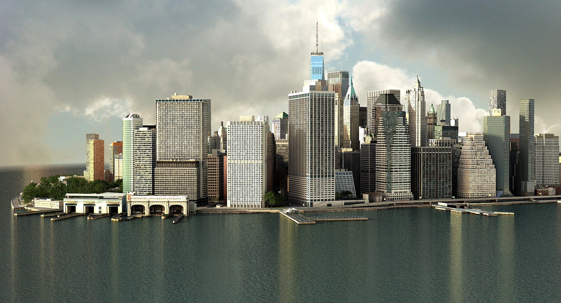 Manhattan lower 3D model - TurboSquid 1385166