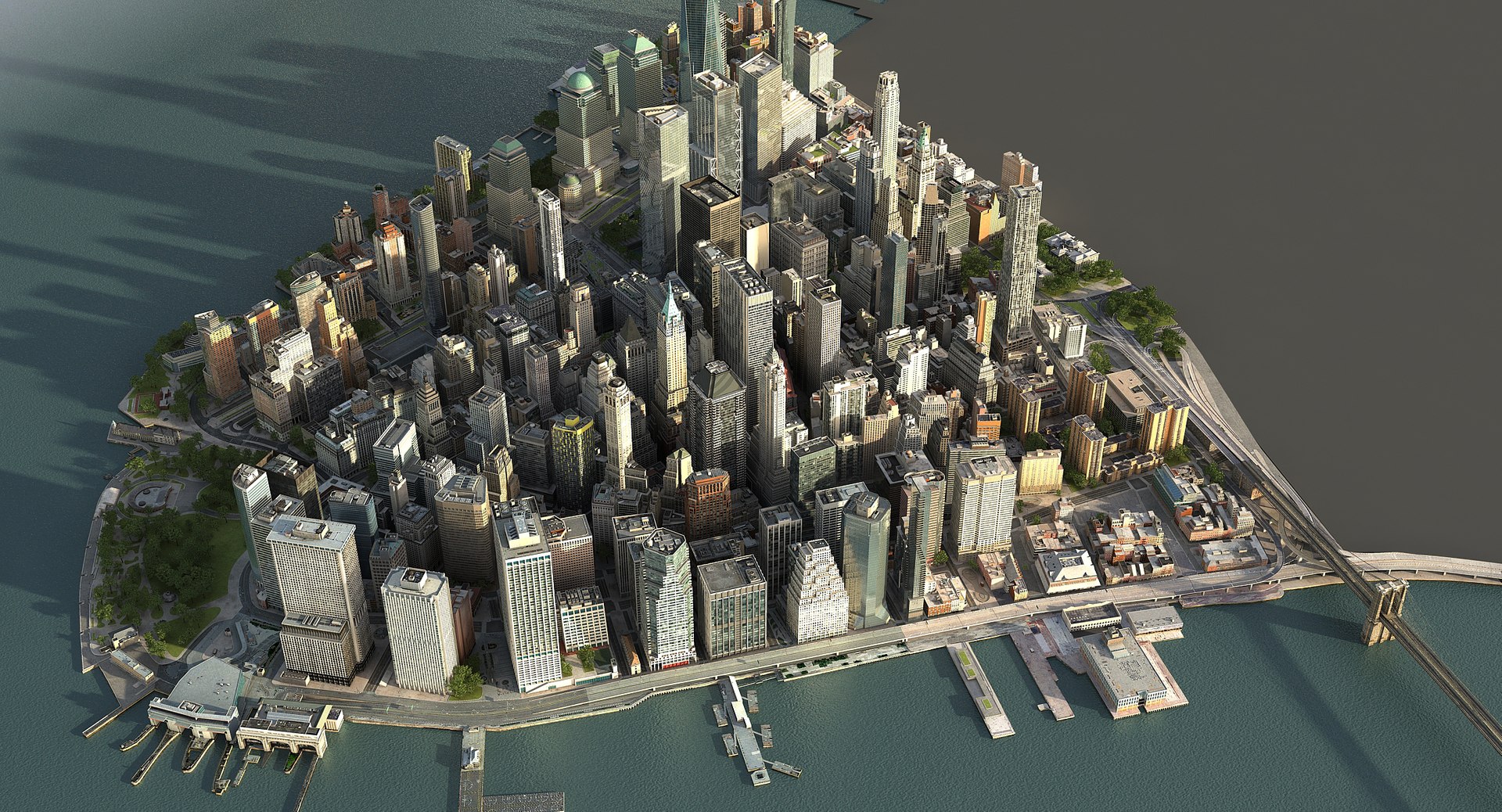Manhattan lower 3D model - TurboSquid 1385166
