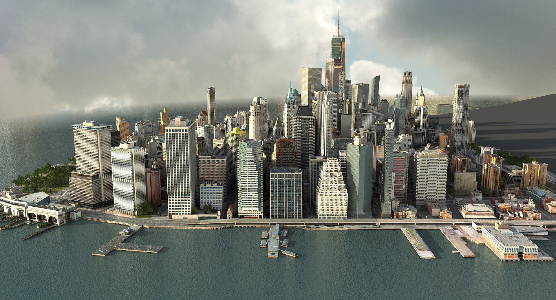 Manhattan lower 3D model - TurboSquid 1385166