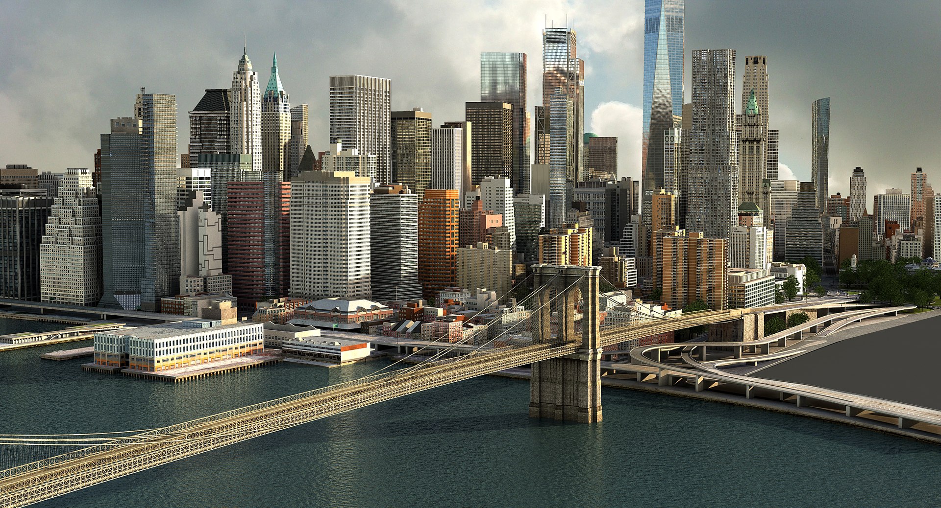 Manhattan lower 3D model - TurboSquid 1385166