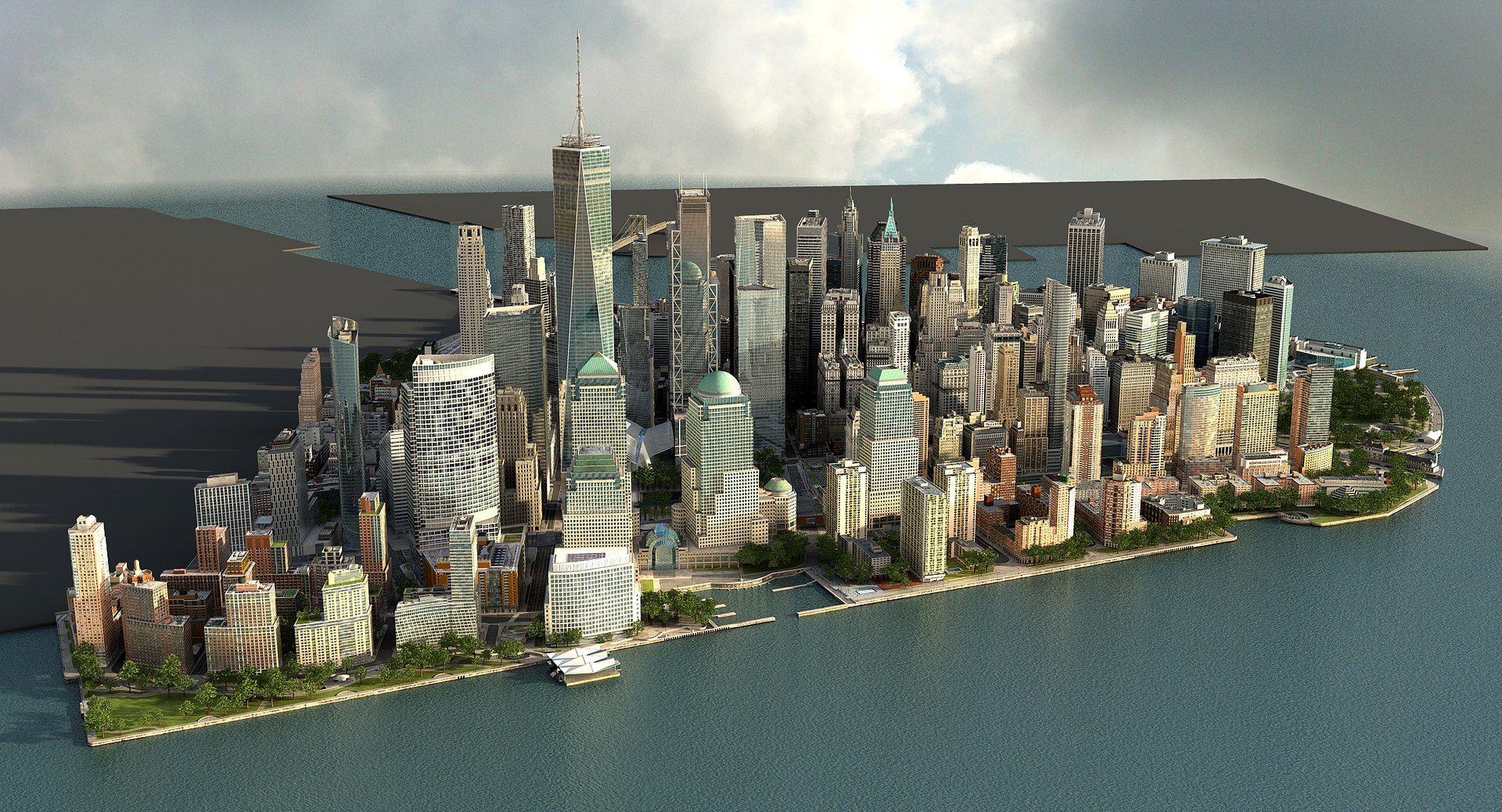 Manhattan lower 3D model - TurboSquid 1385166