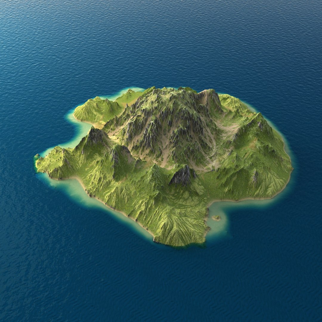 3d Tropical Island Terrain 5 Model