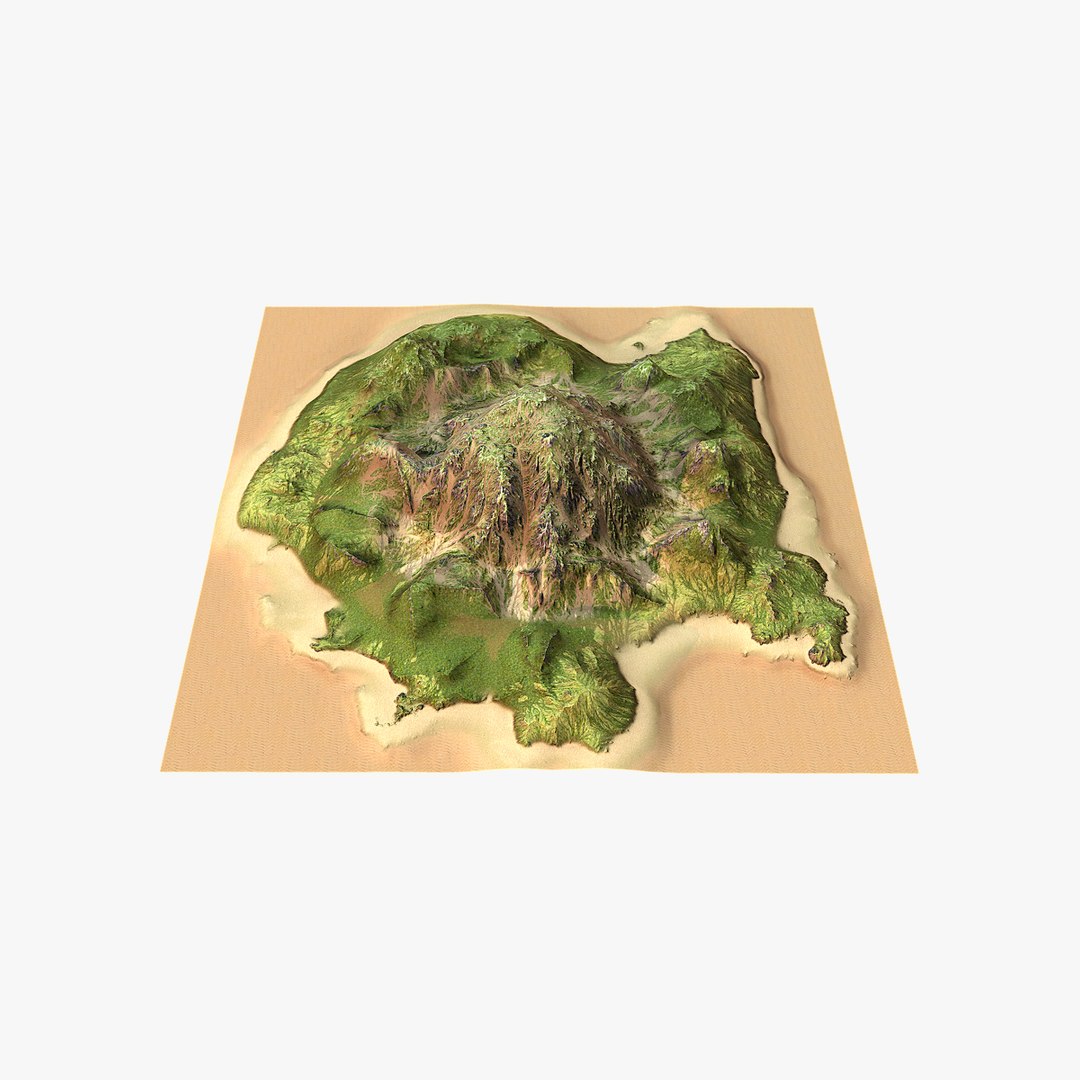 3d Tropical Island Terrain 5 Model